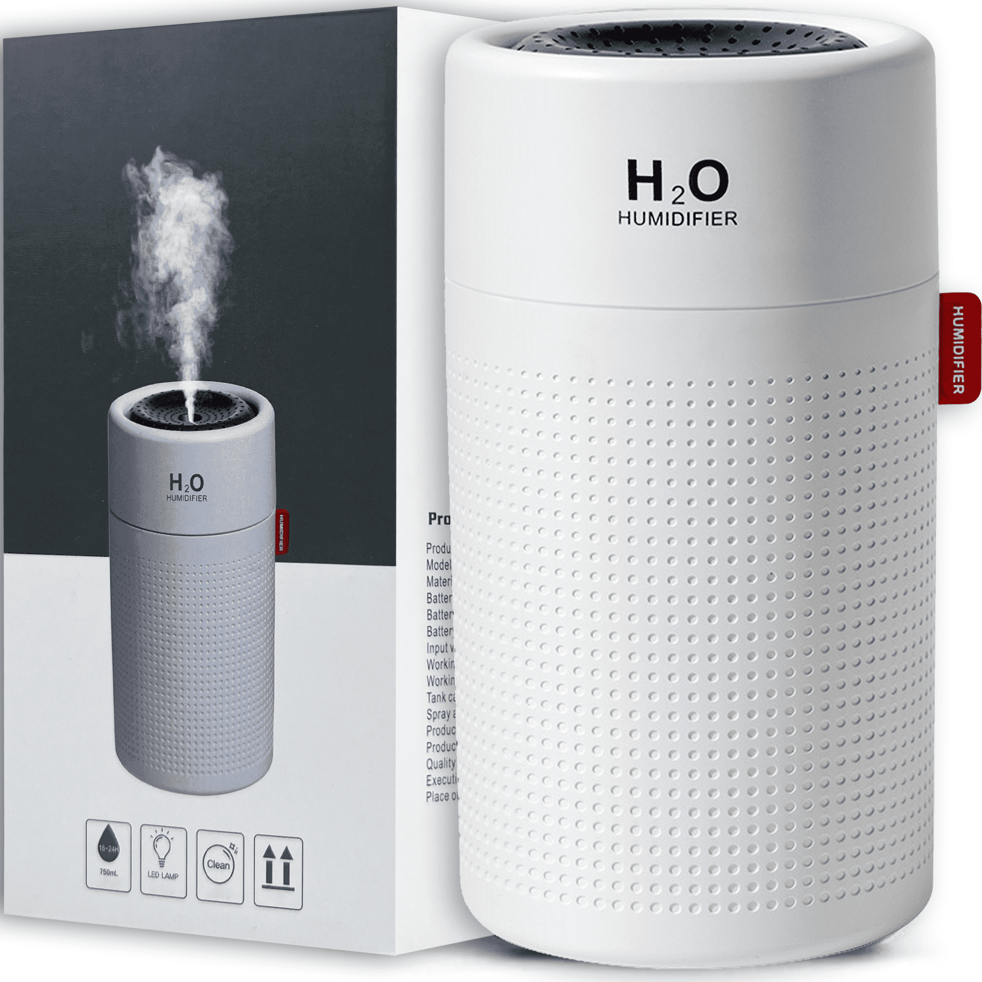 Adofi 750ML Cool Mist Humidifier, Quiet Ultrasonic Large Room, Auto ...