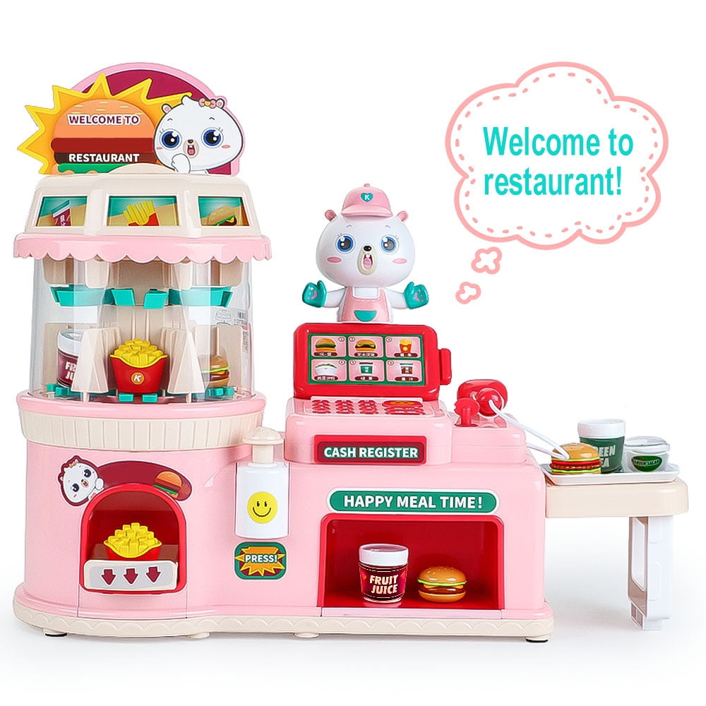 Adofi Cash Register for Kids, 40 PCS Pretend Play Set, Calculator Toy ...