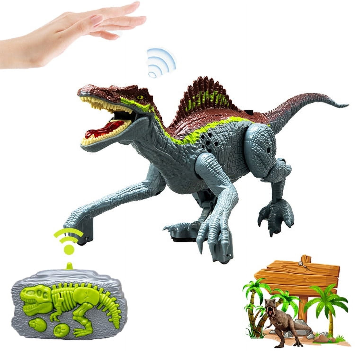 Adofi Gesture Sensitive Dinosaur Toy, Spiny Back Dragon with Light and ...