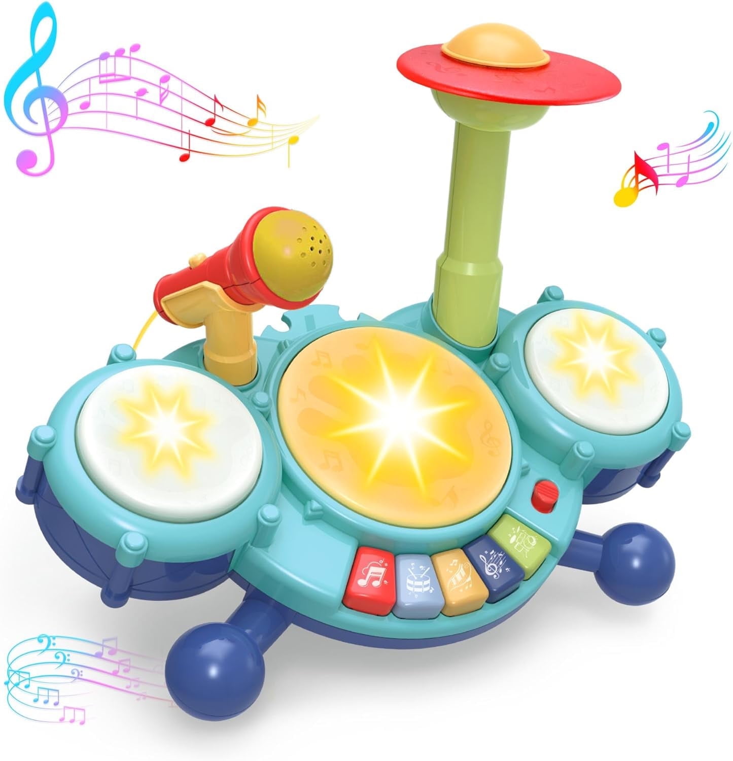 Adofi Jazz Drum Set Musical Toys for Toddlers 2-3, Kids Drum Set ...