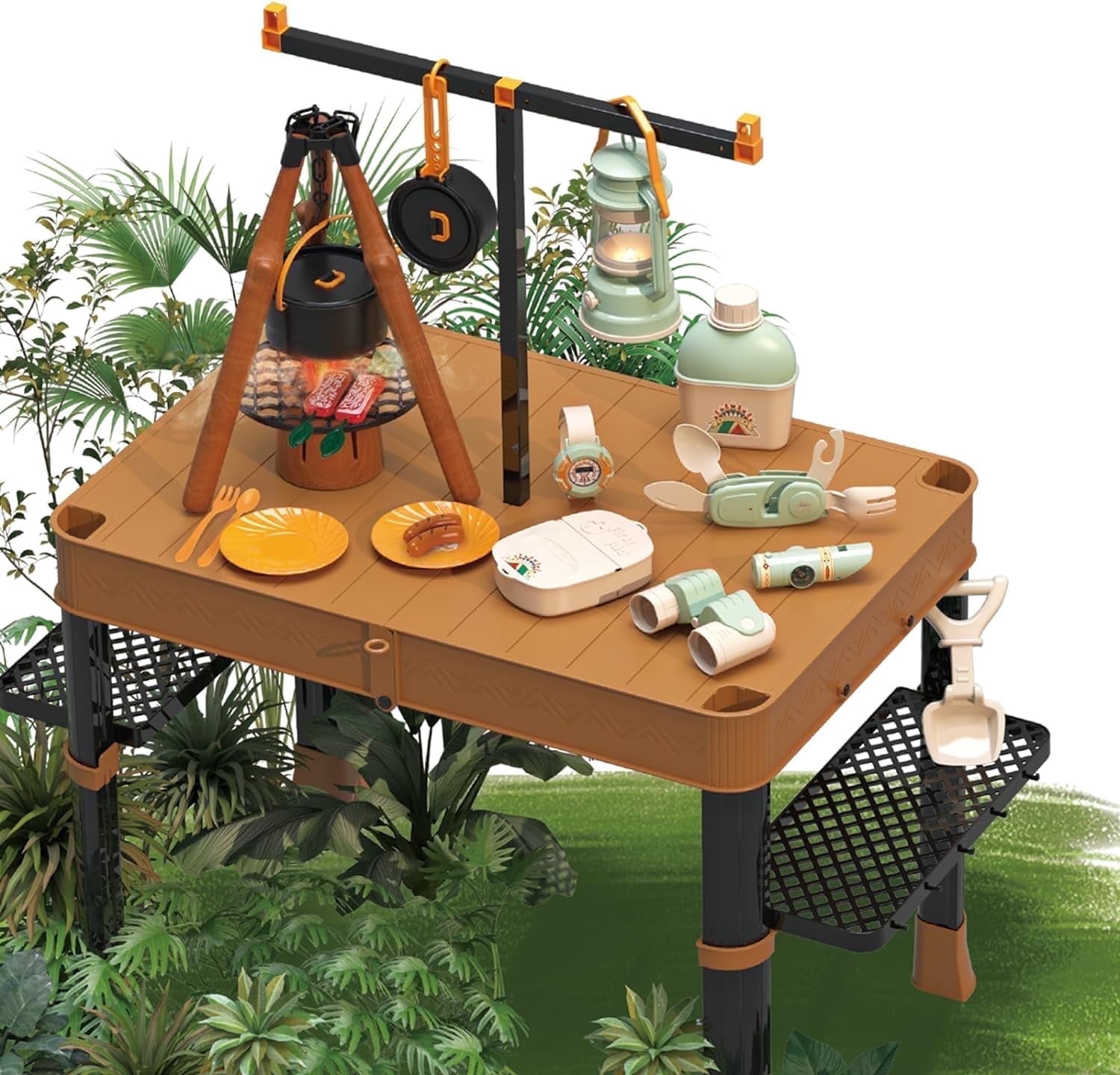 Adofi Toddler Table and Chairs Set Outdoor Camping Pretend Play ...