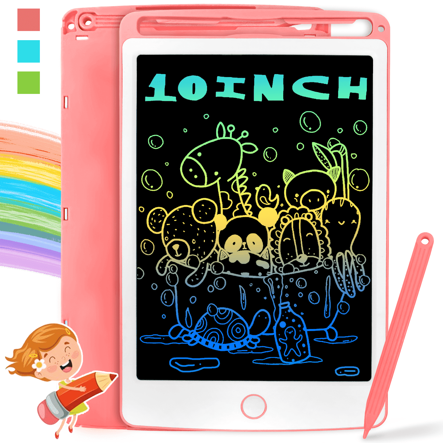 Adofi 10 inch LCD Writing Tablet Kids Doodle Board Electronic Drawing Ideal Christmas Gift Walmart