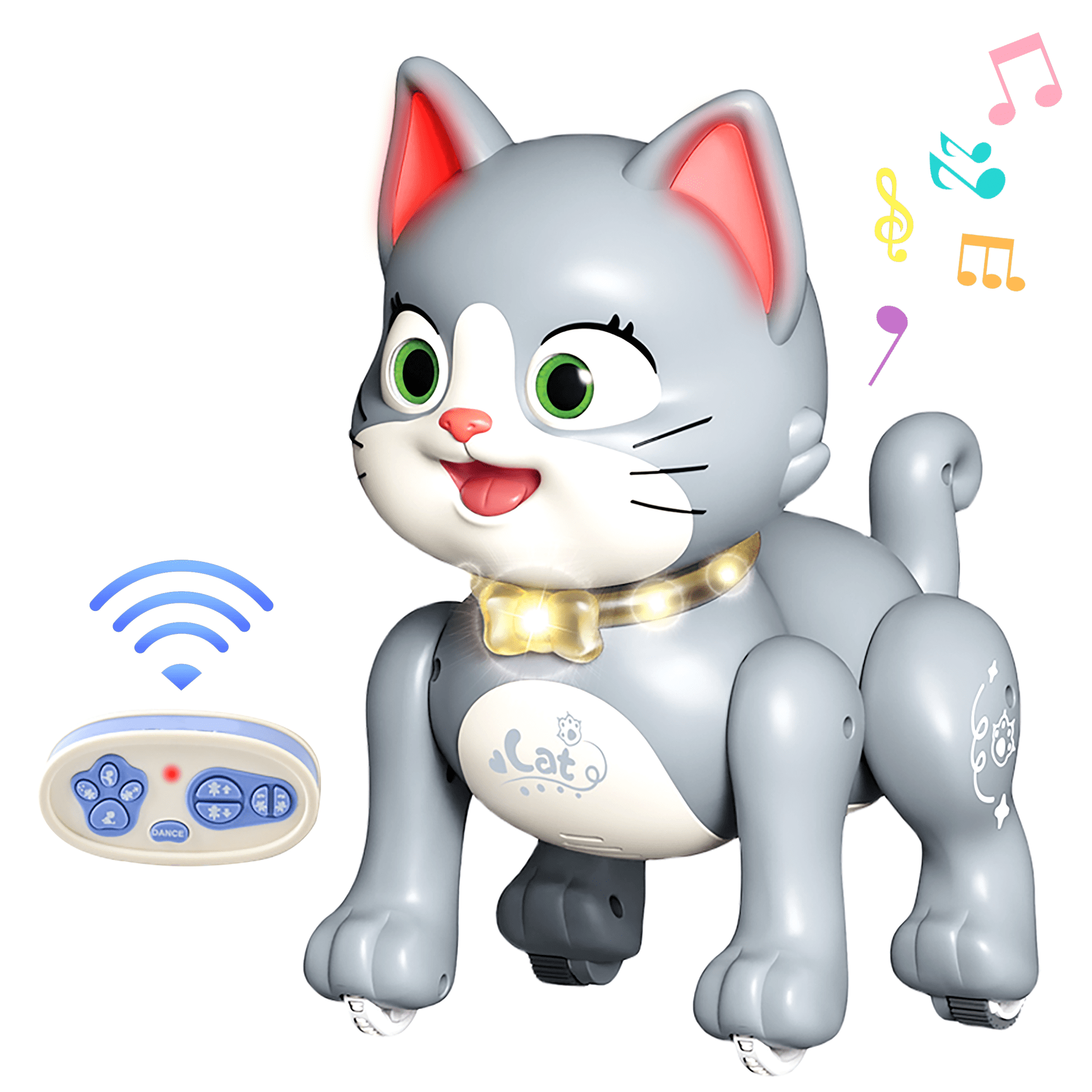 Adofi Remote Control Robot Pet, RC Stunt Toy Cat for Kids, Voice Robot ...