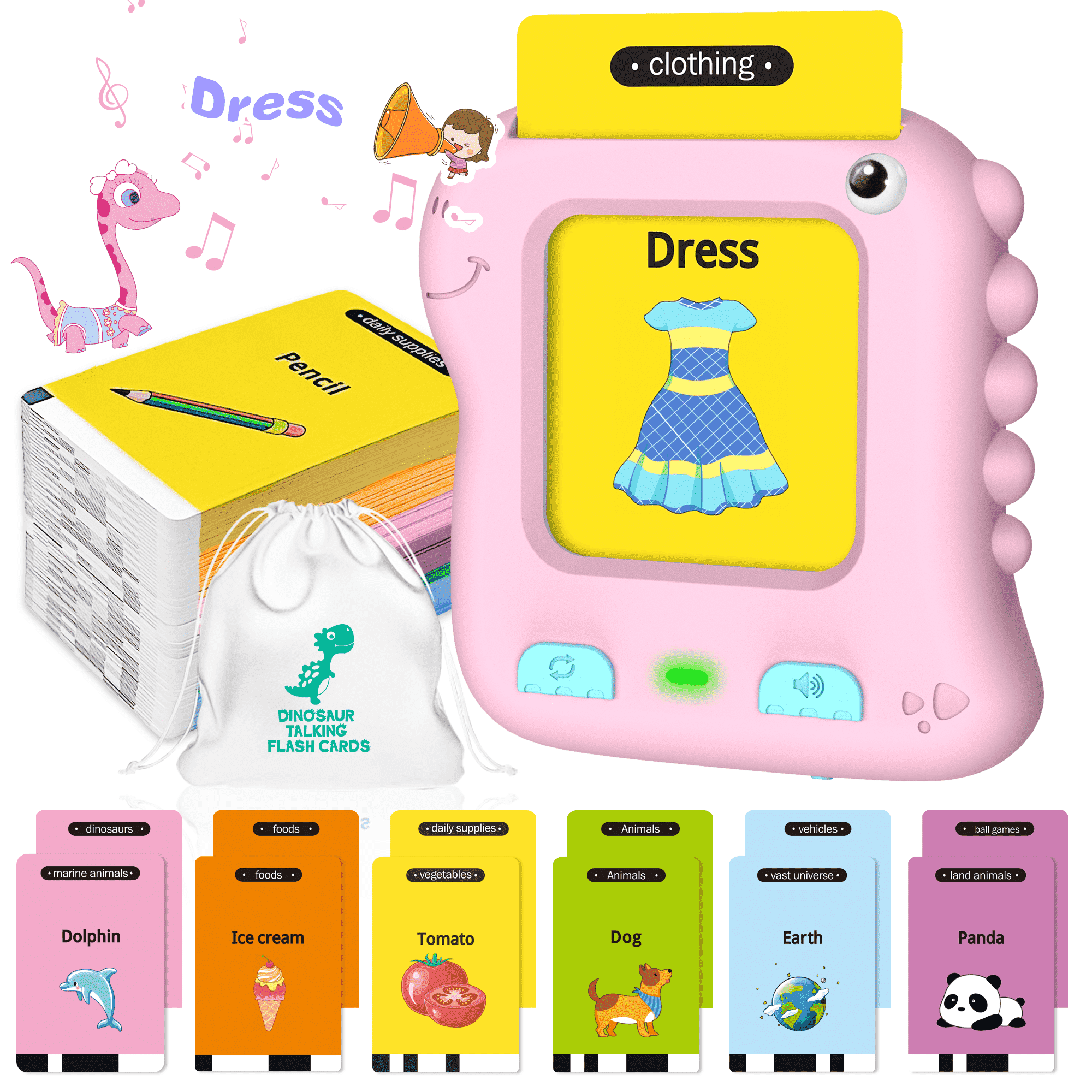 Adofi Educational Reading Machine & Flash Cards for Kids 2-7 Years ...
