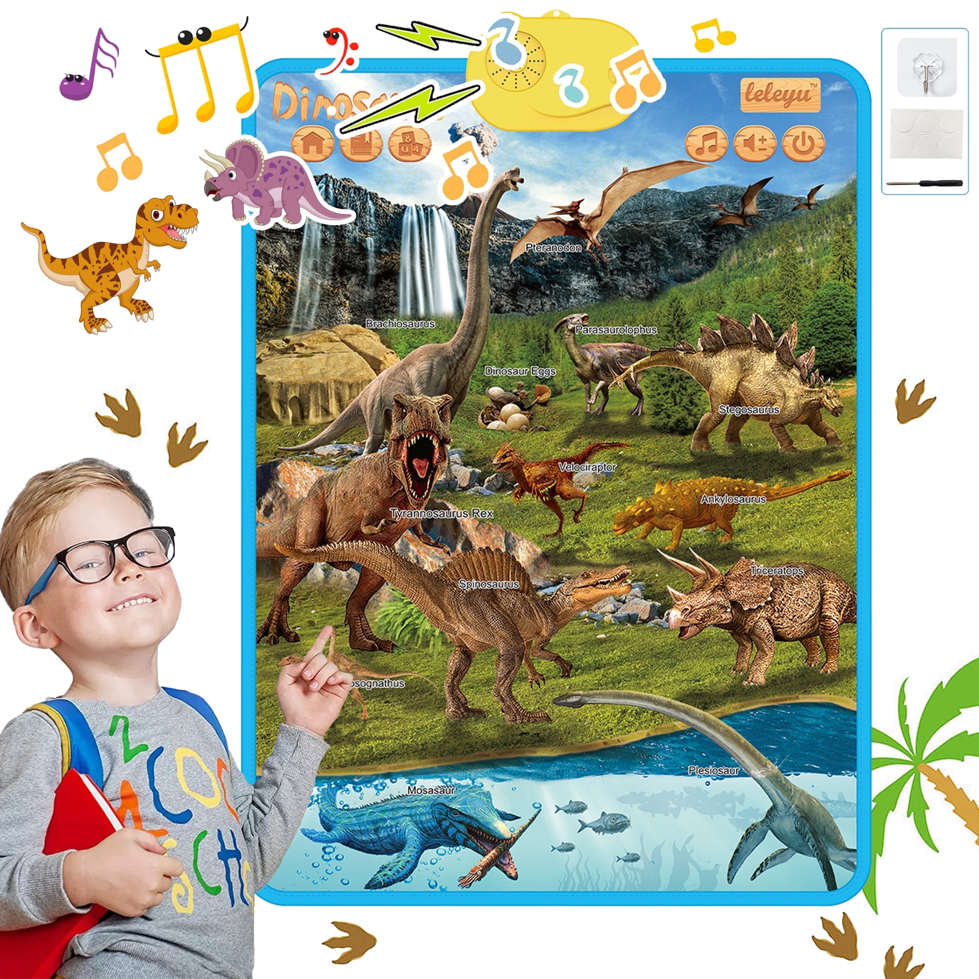 Adofi Upgraded Dinosaur Electronic Wall Chart, Dinosaur Chart for ...