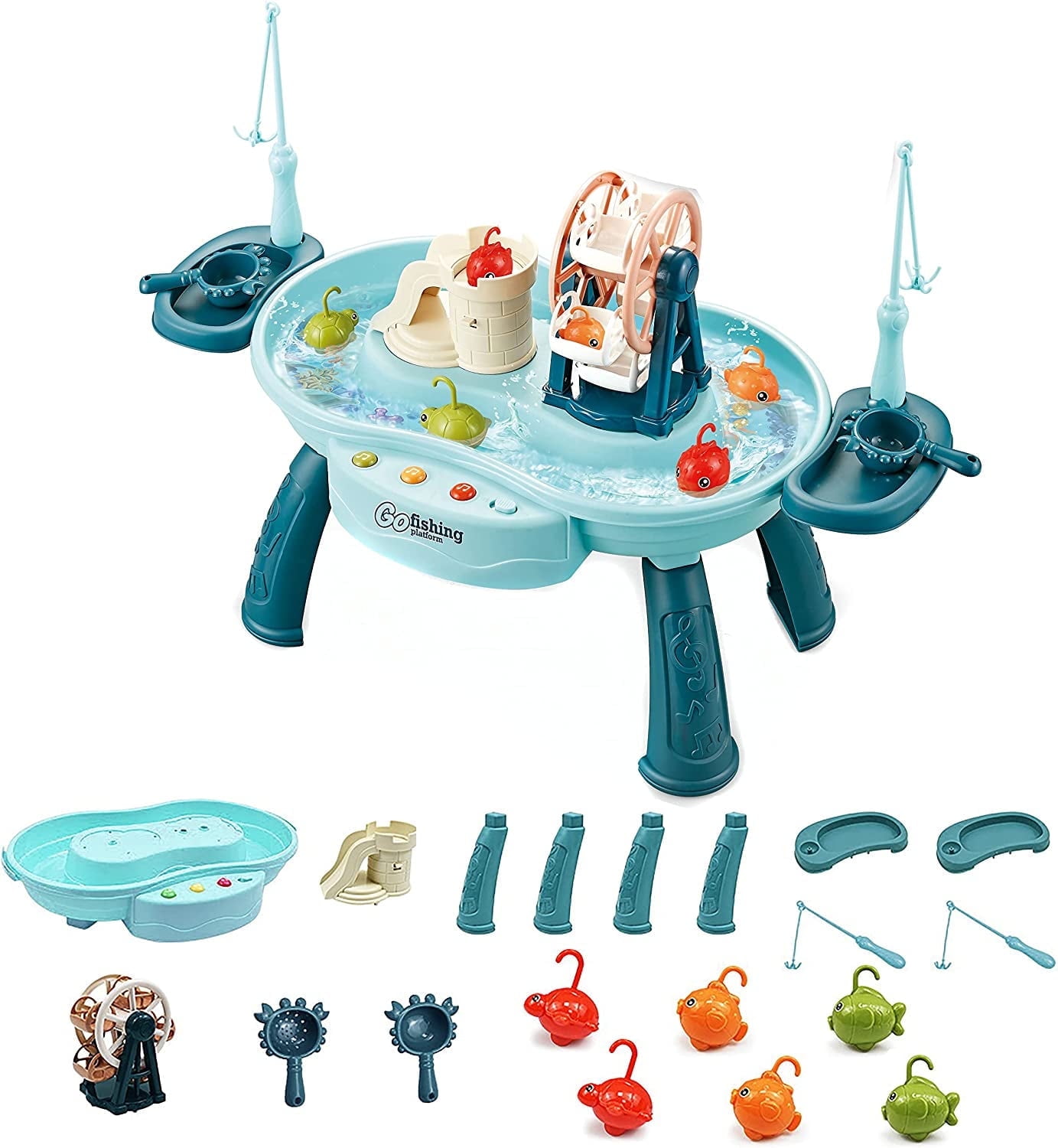 Adofi Kids Water Table 3+, Outdoor Splash Sand Toys, Rain Showers Pond ...