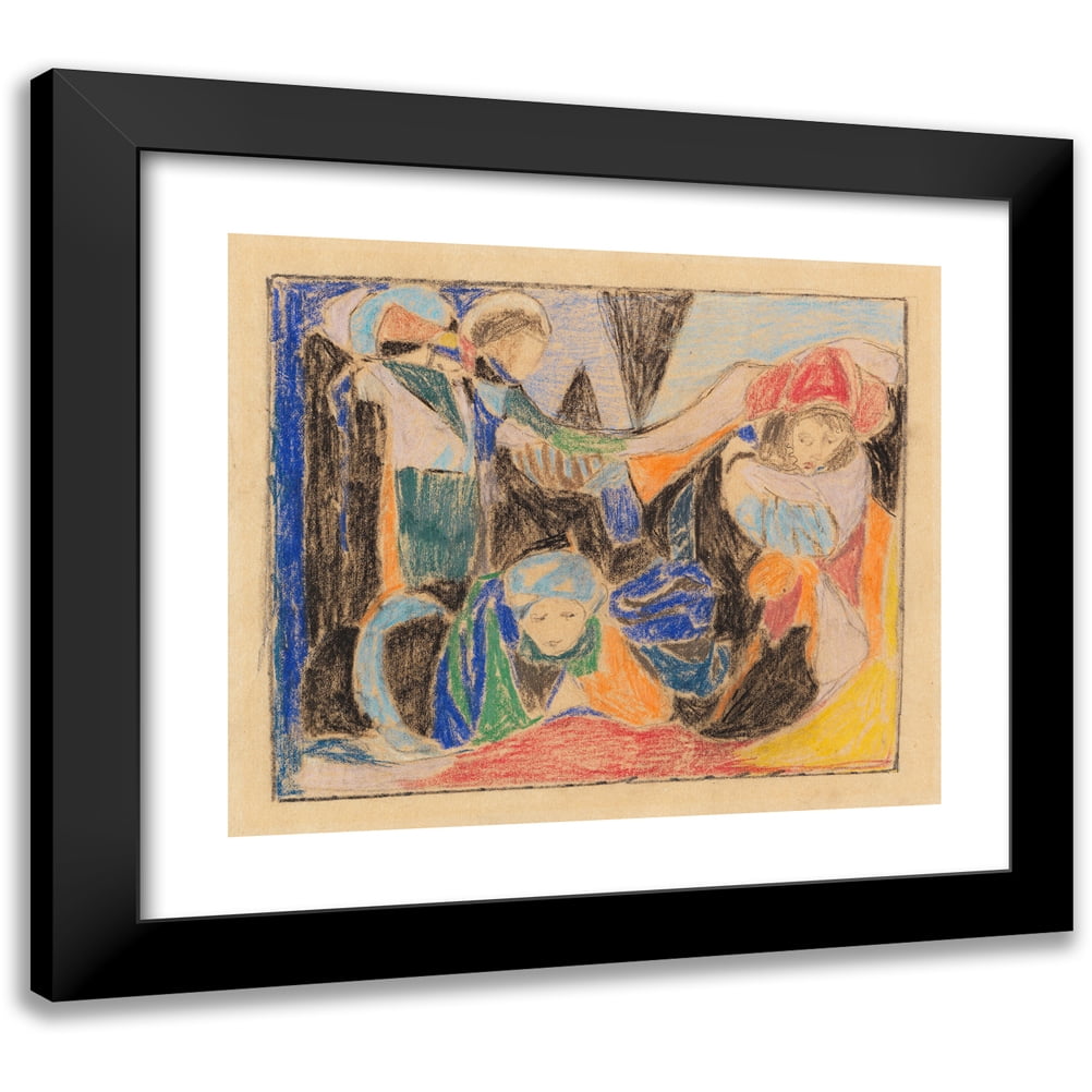 Adolf Hölzel 17x15 Black Modern Framed Museum Art Print Titled - Three ...