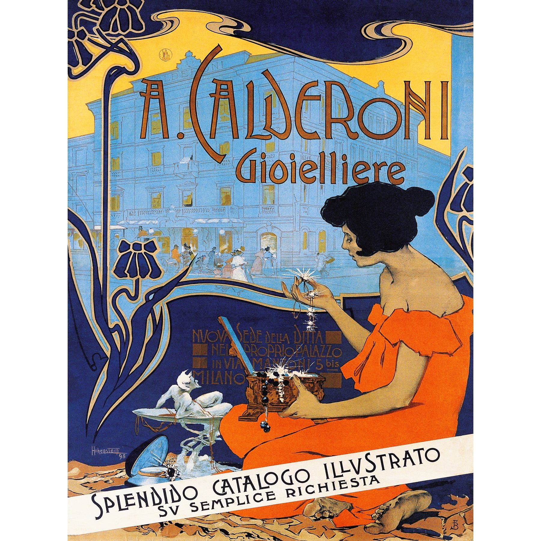 Adolf Hohenstein A Calderoni Gioielliere Extra Large XL Wall Art Poster ...