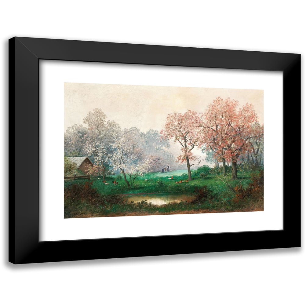 Adolf Kaufmann 18x14 Black Modern Framed Museum Art Print Titled - Under Flowering Trees ...