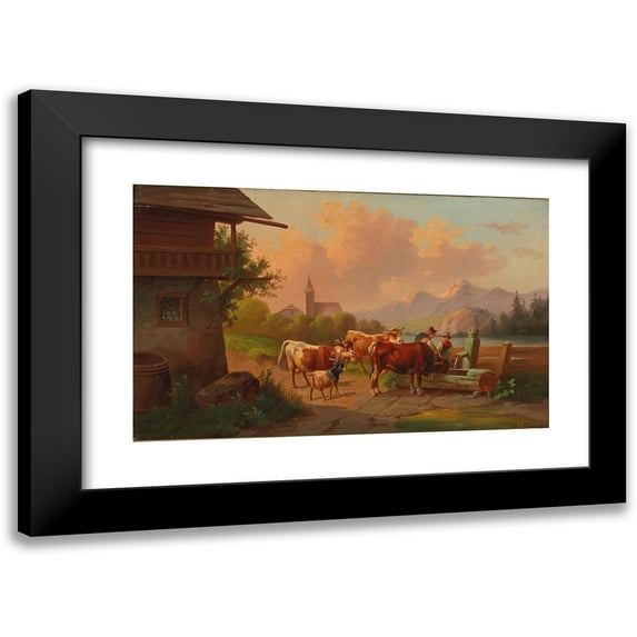 Adolf Nowey 14x11 Black Modern Framed Museum Art Print Titled - Cows ...