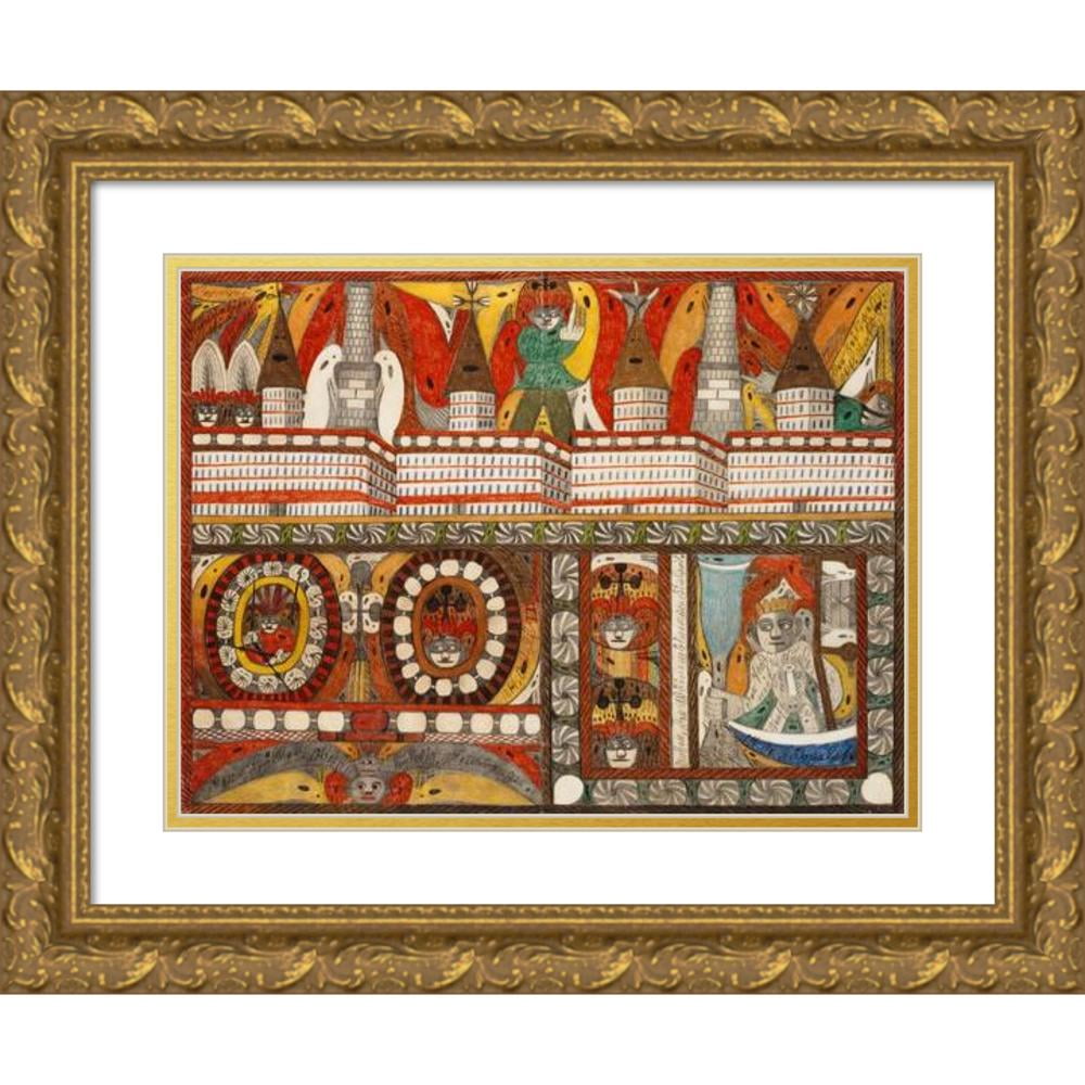 Adolf Wölfli 14x11 Gold Ornate Wood Frame and Double Matted Museum Art ...
