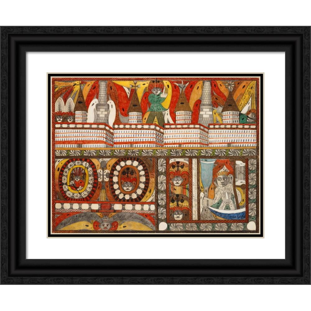 Adolf Wölfli 18x14 Black Ornate Wood Framed Double Matted Museum Art ...