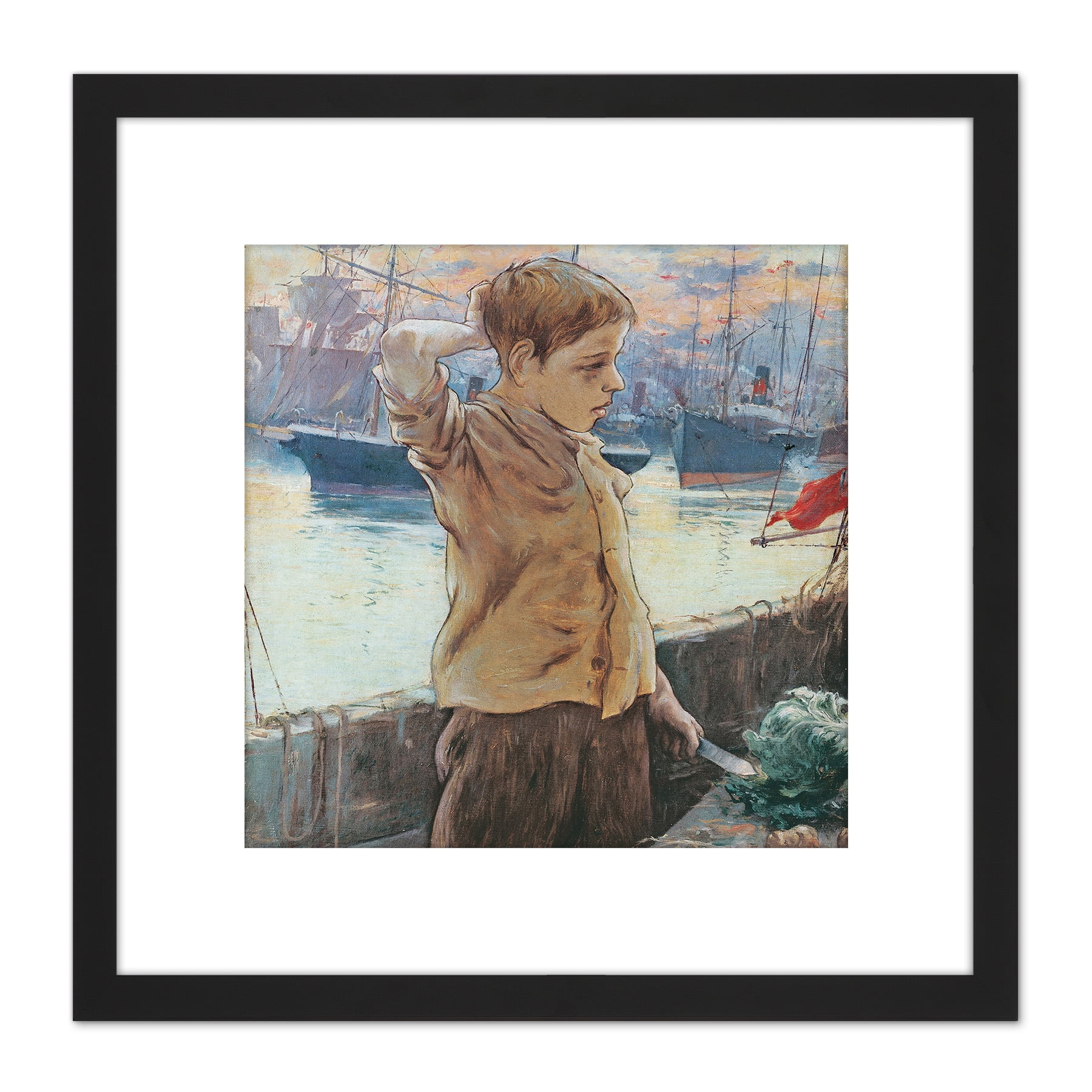 Adolfo Guiard The Ships Boy 8X8 Inch Square Wooden Framed Wall Art ...