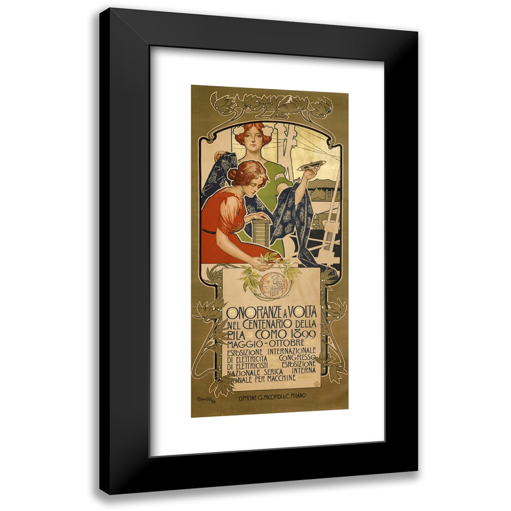 Adolfo Hohenstein 10x18 Black Modern Framed Museum Art Print Titled ...