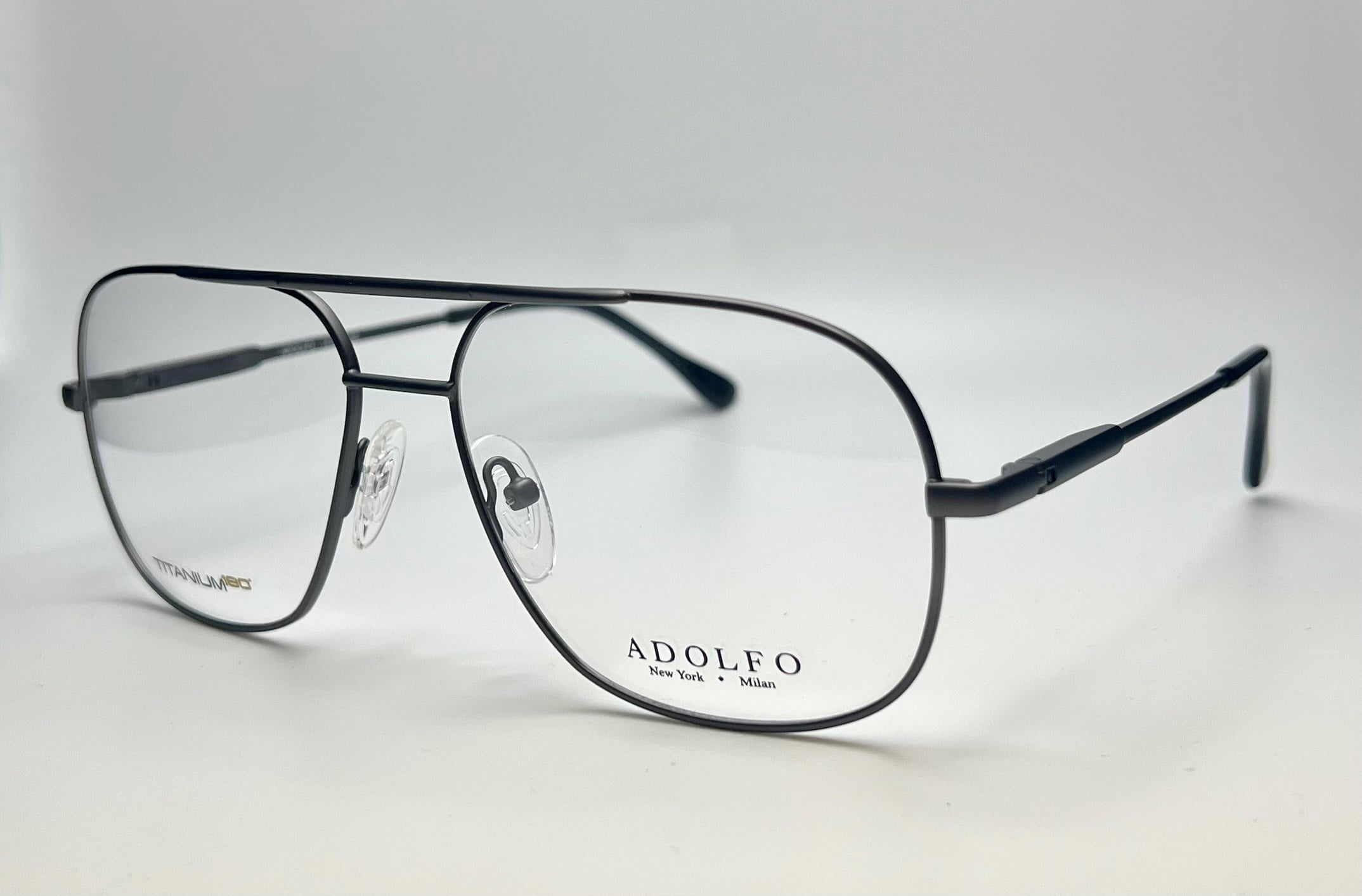 Adolfo Men's Titanium Eyeglass frames, model Grant Matte Gunmetal ...