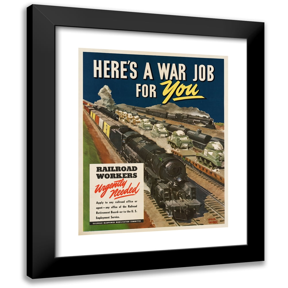 Adolph Treidler 20x24 Black Modern Framed Museum Art Print Titled ...