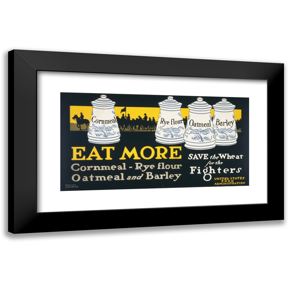 Adolph Treidler 24x14 Black Modern Framed Museum Art Print Titled - Eat ...