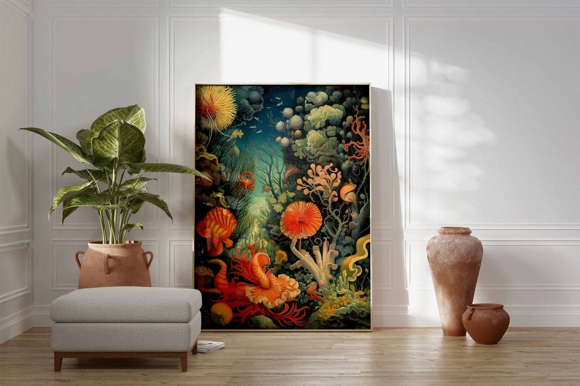 Adolphe Millot Marine Life Vintage Ocean, Unframed Canvas - Walmart.com