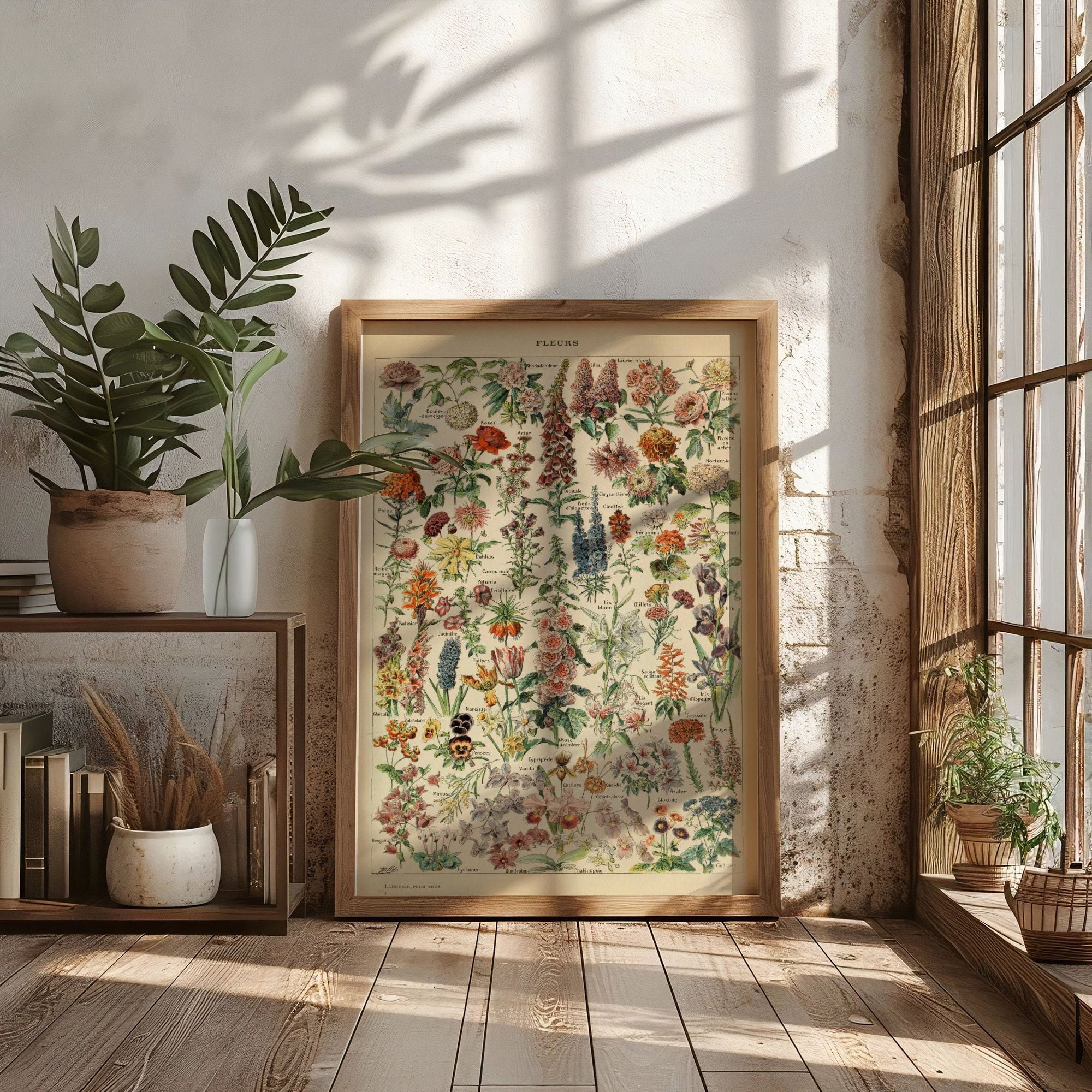 Adolphe Millot Vintage Flowers Illustration Poster Poster Poster ...