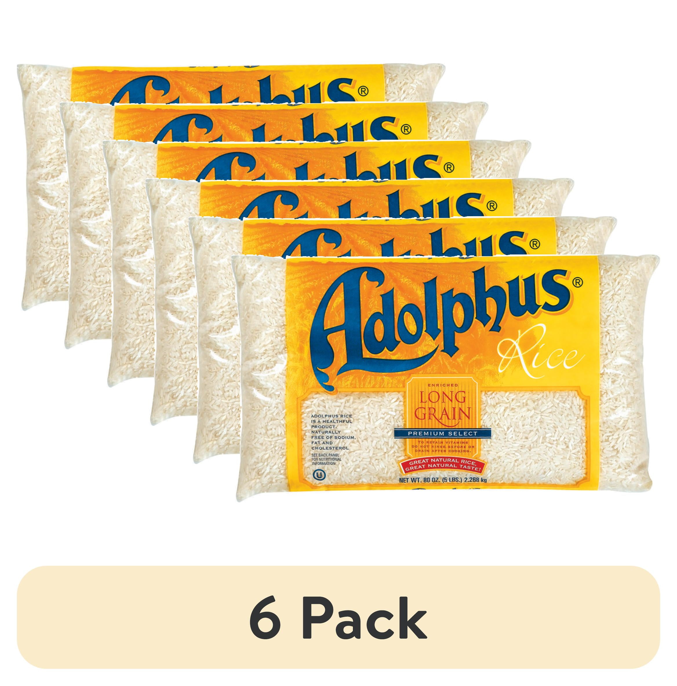 (6 pack) Adolphus Enriched Long Grain White Rice, Gluten Free, 5 lb Bag ...