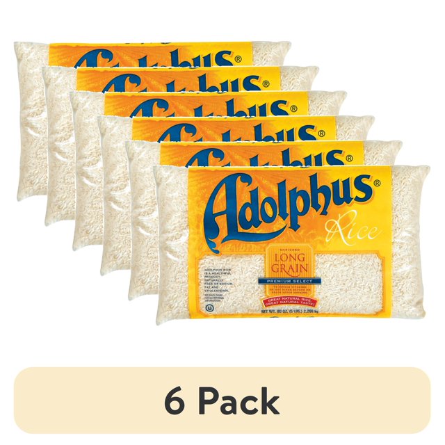 (6 pack) Adolphus Enriched Long Grain White Rice, Gluten Free, 5 lb Bag ...