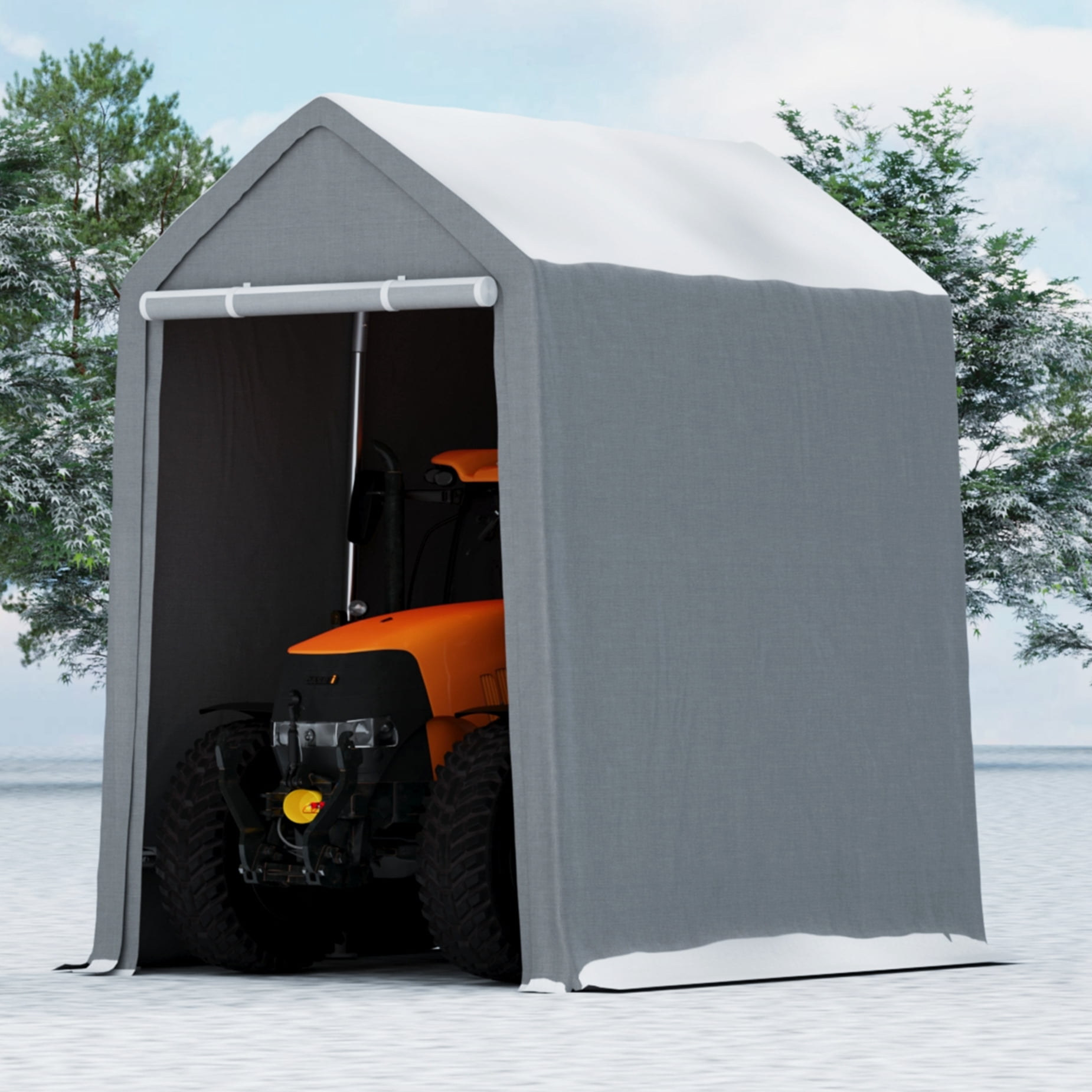 Adoolla 10'x10' Outdoor Portable Storage Shelter Shed, Heavy Duty Metal ...