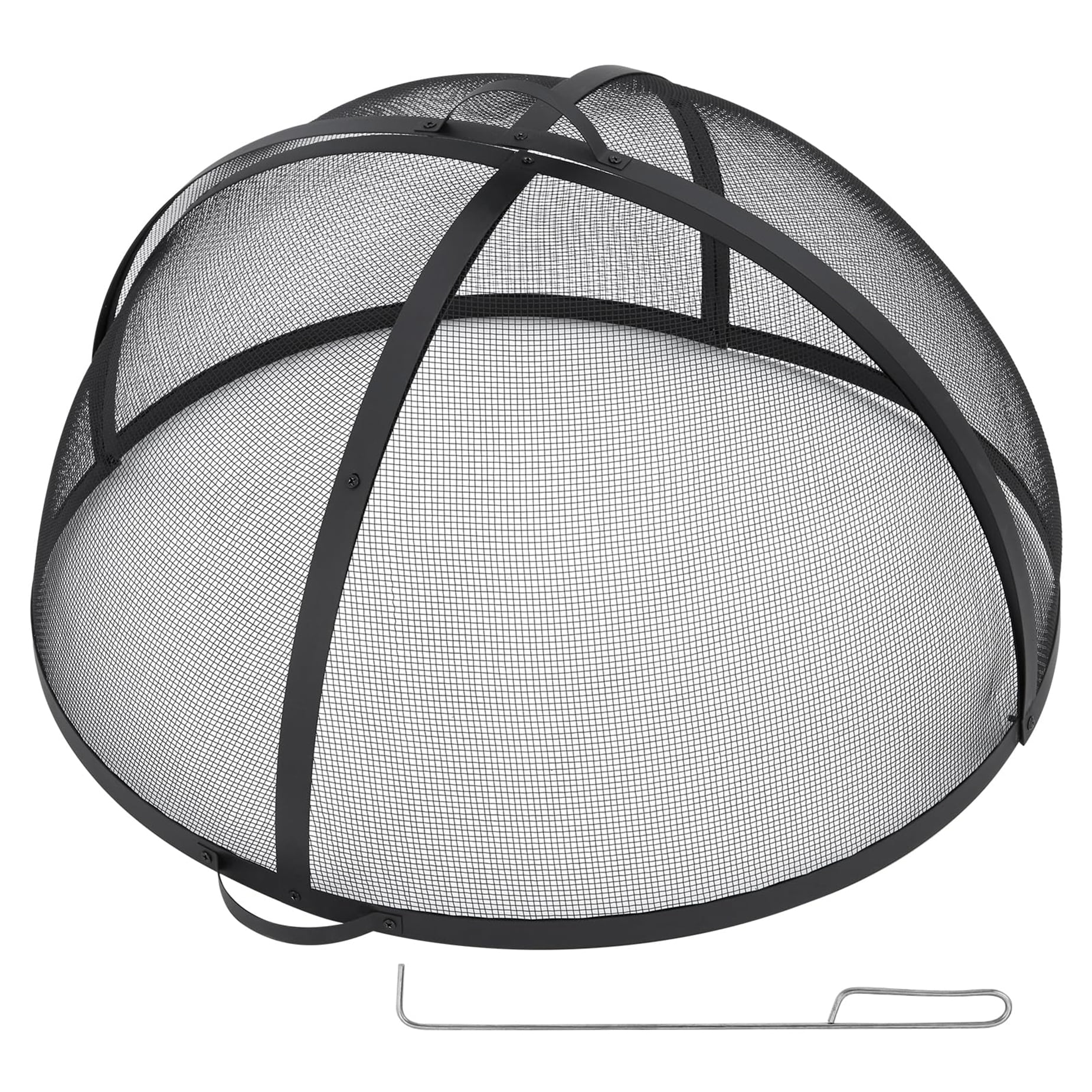 Adoolla 41" Round Heavy-Duty Steel Mesh Fire Pit Spark Screen Cover ...