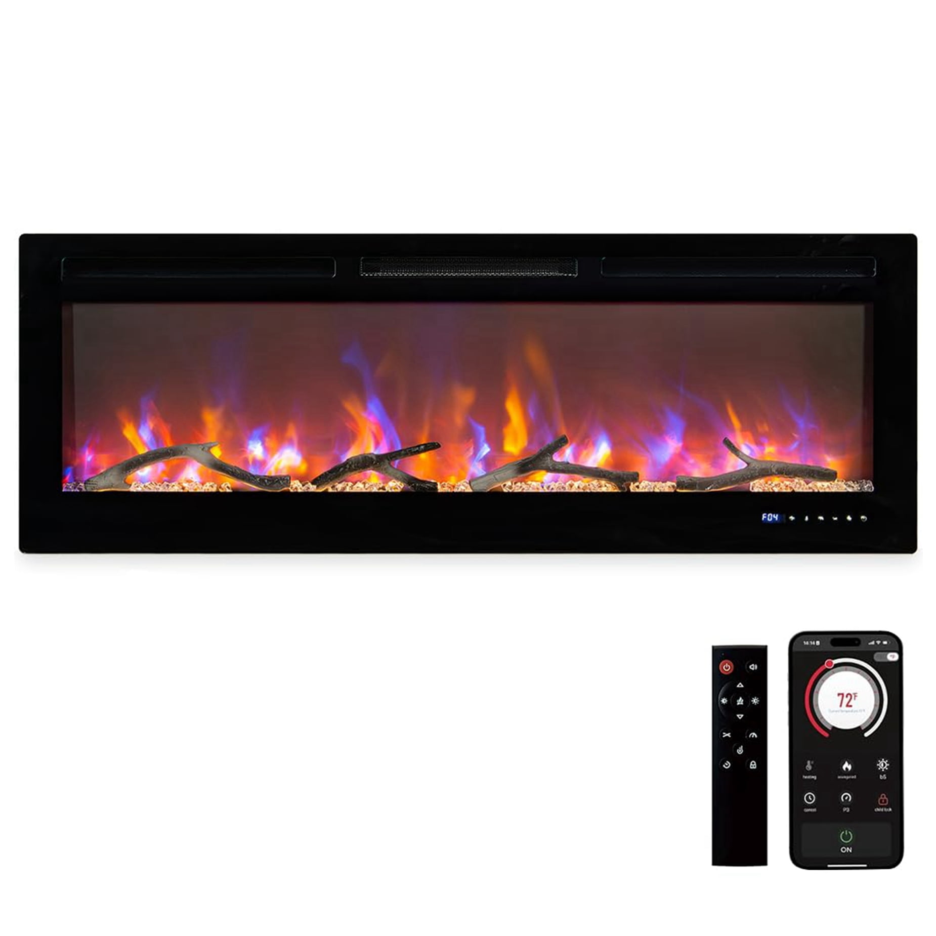 Adoolla 60" Smart WiFi Electric Fireplace Insert Heater with Touch ...