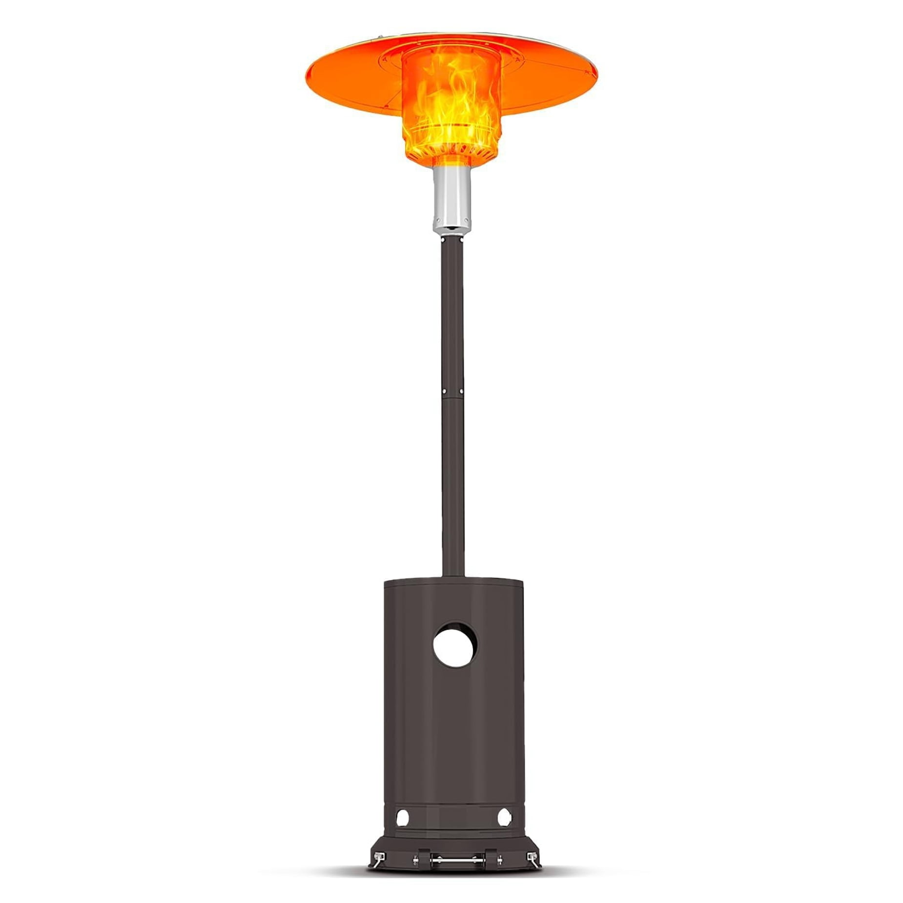 Adoolla Freestanding Propane Patio Heater with Wheels, 48,000 BTU Outdoor Heater with Auto-off ...