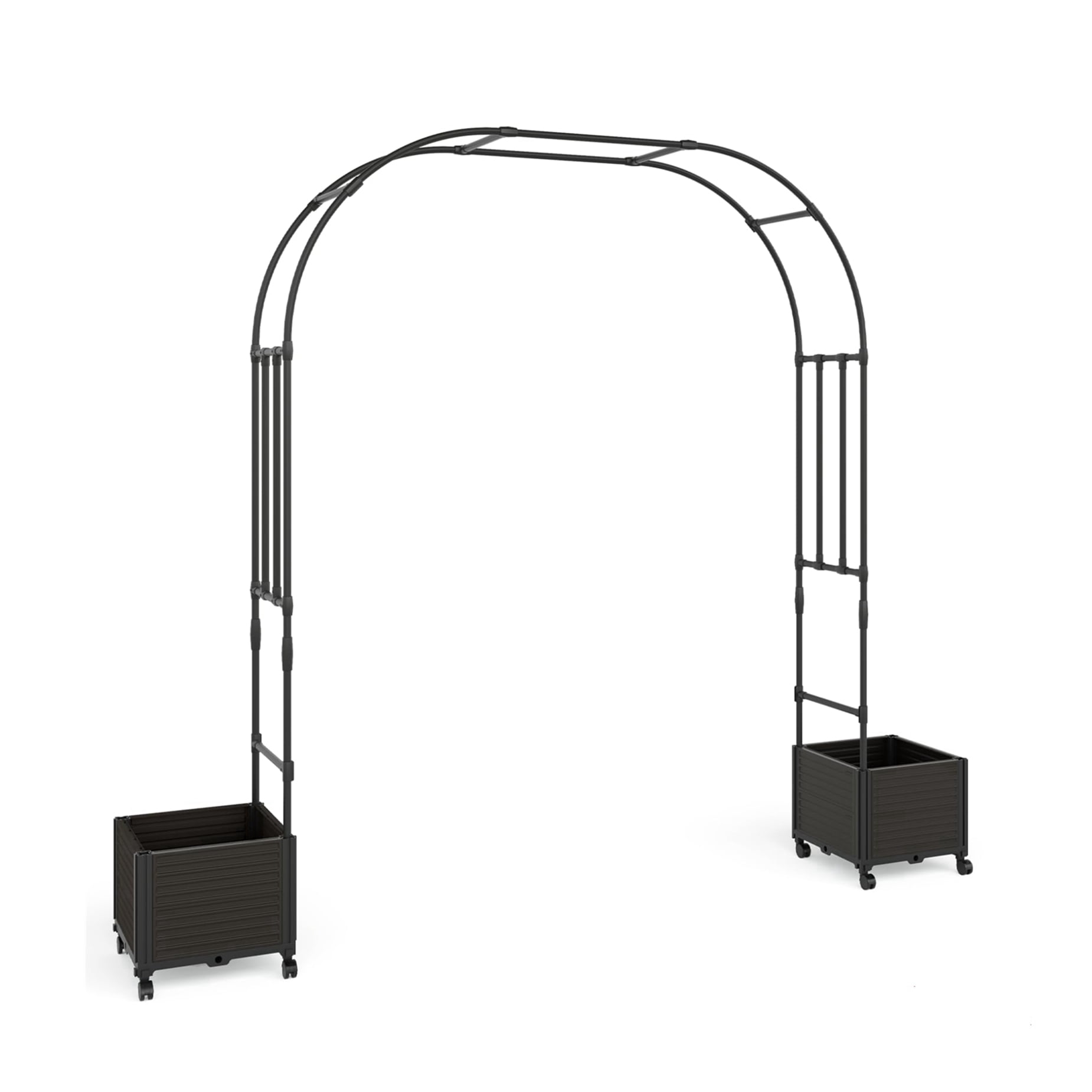 Adoolla Garden Arch Trellis with Planter Boxes & Wheels for Climbing ...