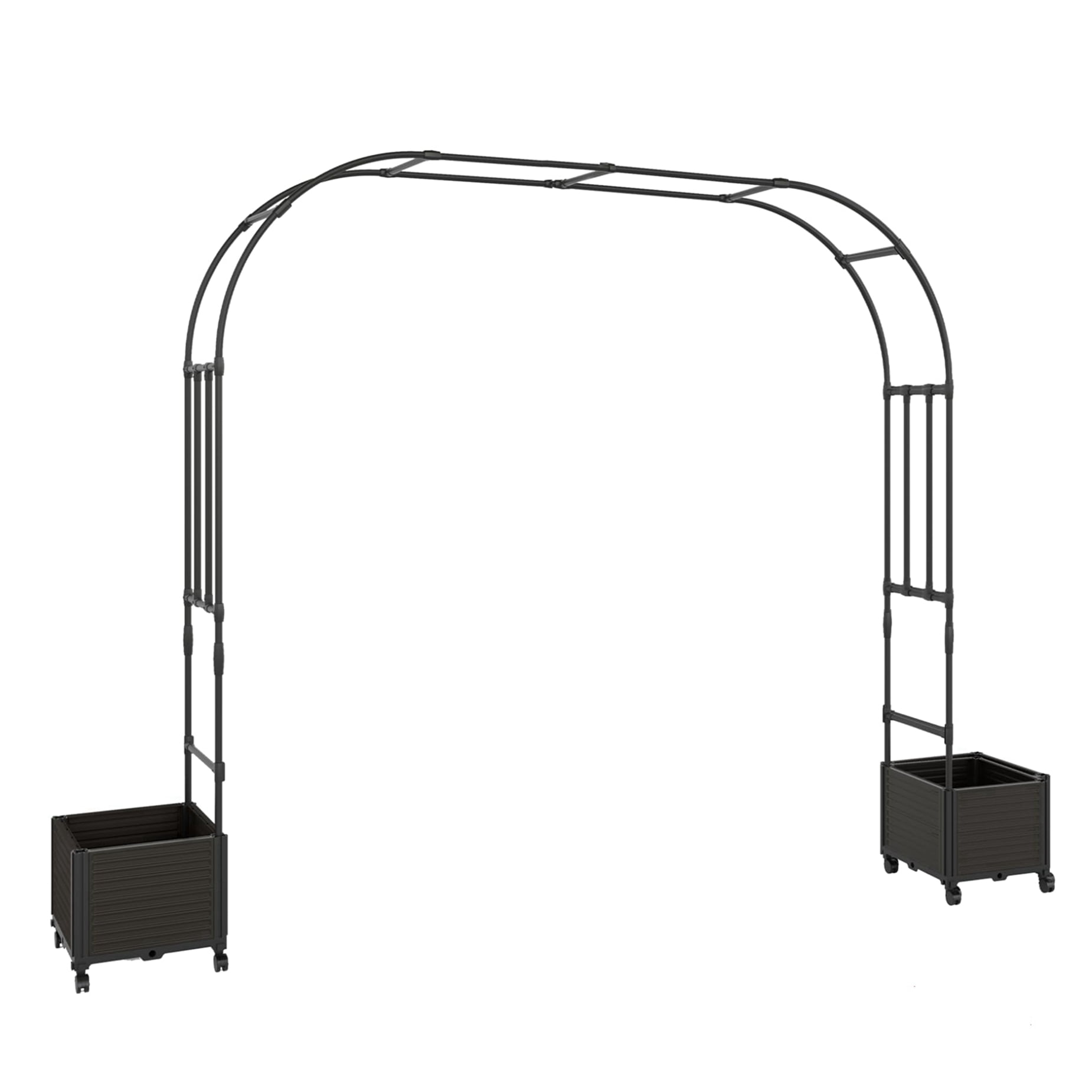 Adoolla Garden Arch Trellis with Planter Boxes & Wheels for Climbing ...