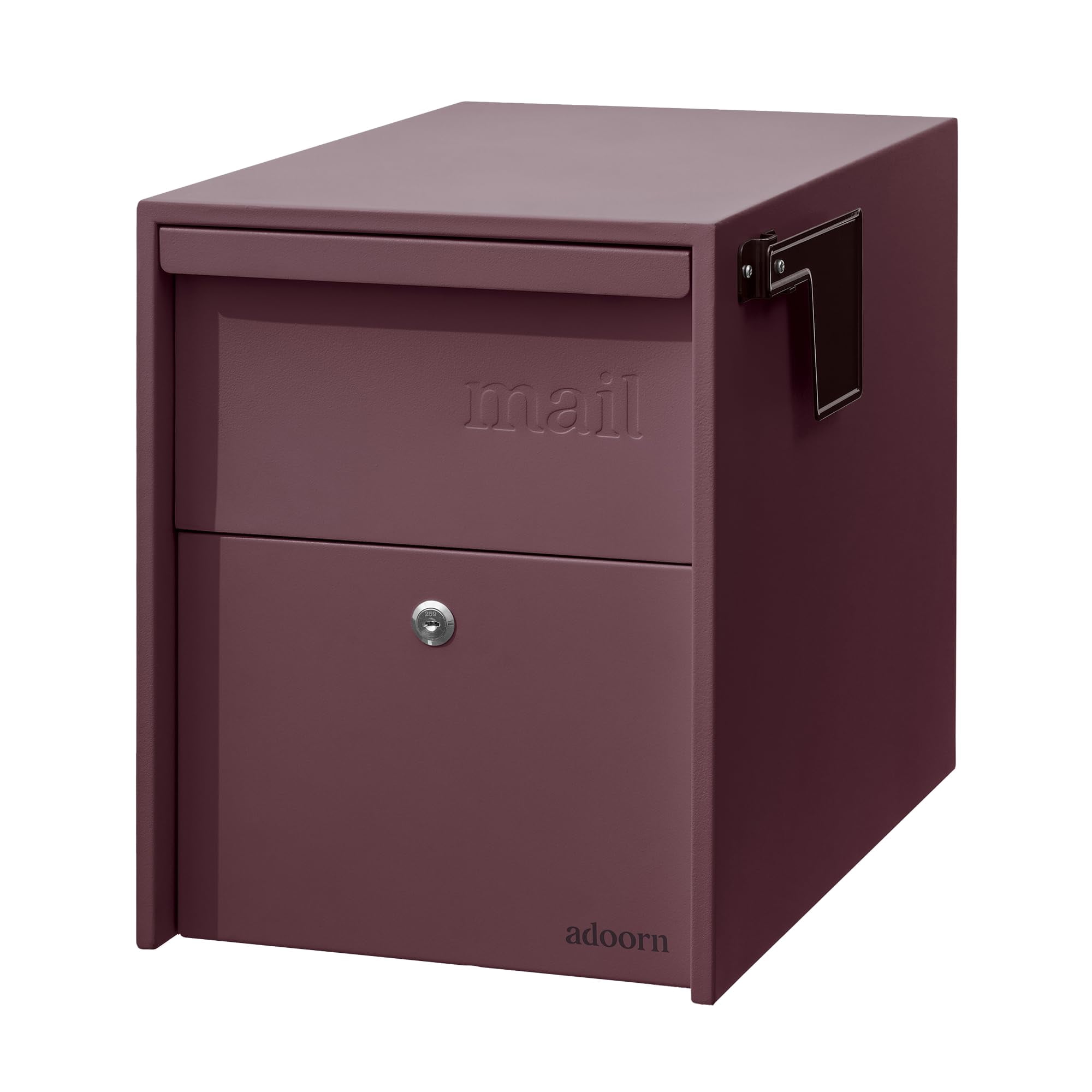 Adoorn Lockable Post Mount Mailbox |Large Malbec, Size 12 x 12 x 18.5 ...