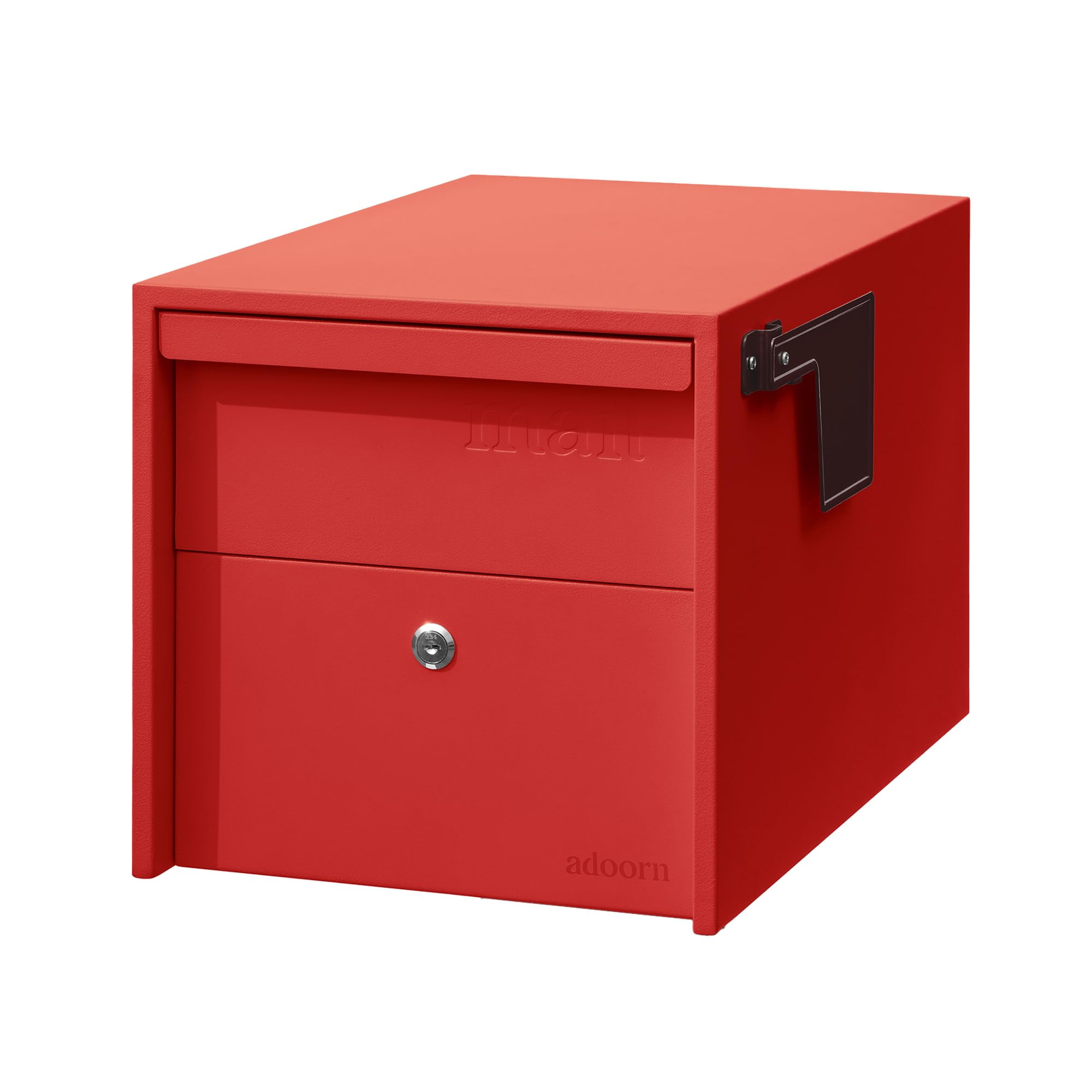 Adoorn Lockable Post Mount Mailbox | Small (Red), Size 12 x 12 x 18.5 (HxWxD) Anti-Theft Locking ...
