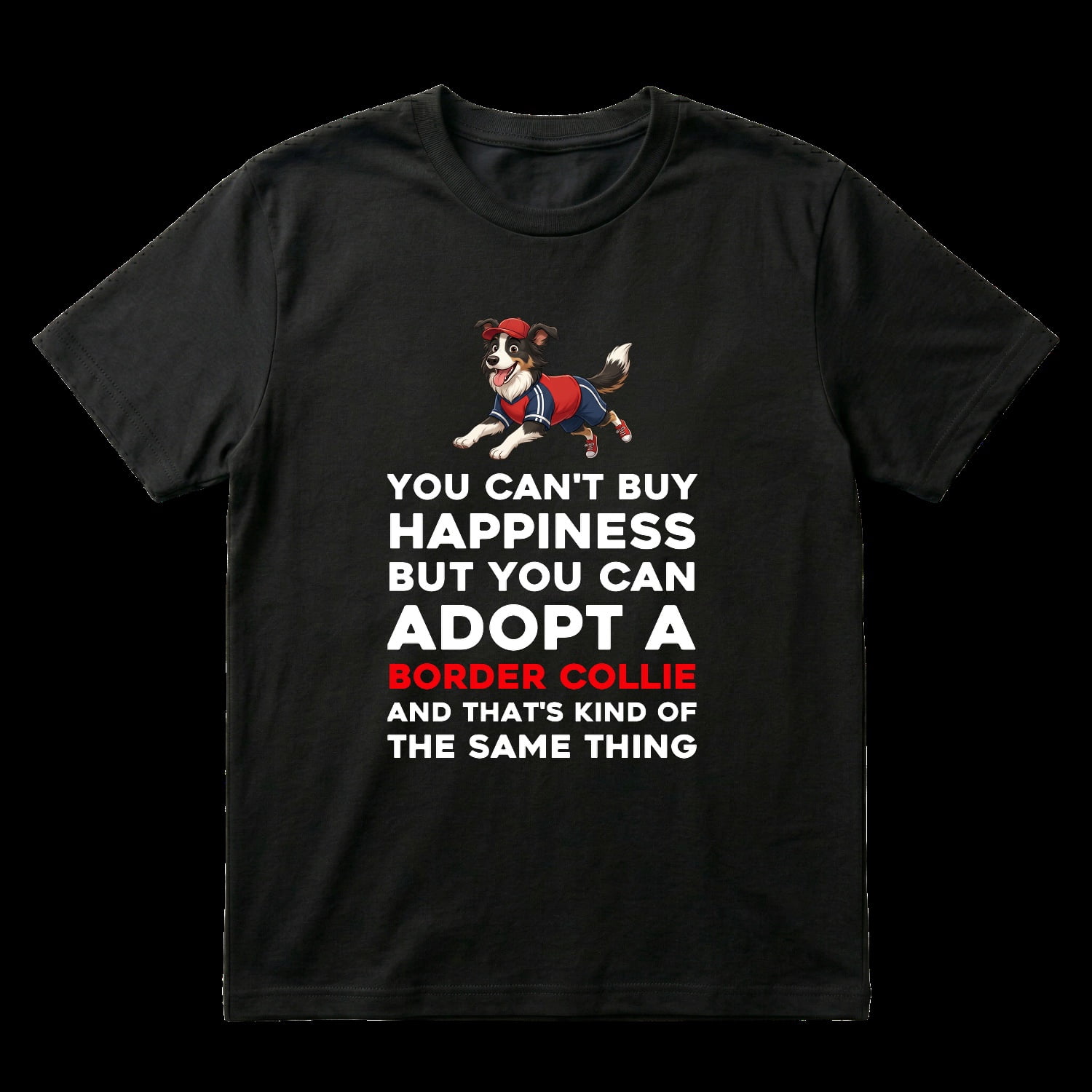 Adopt A Border Collie Rescue Dog Gift Funny Dog Lover T-Shirts ...