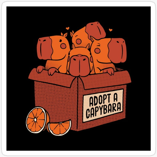 Adopt A Capybara Kawaii Capy Dark Sticker Phone Decal Water Bottle ...