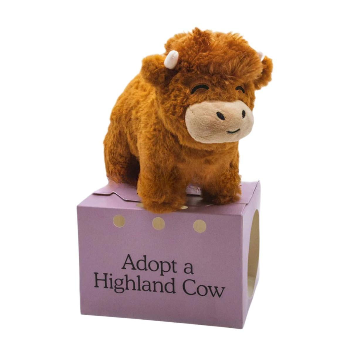 Adopt A Highland Cow Plush Cute Cow Stuffed Animal Fluffy Cow Figure ...