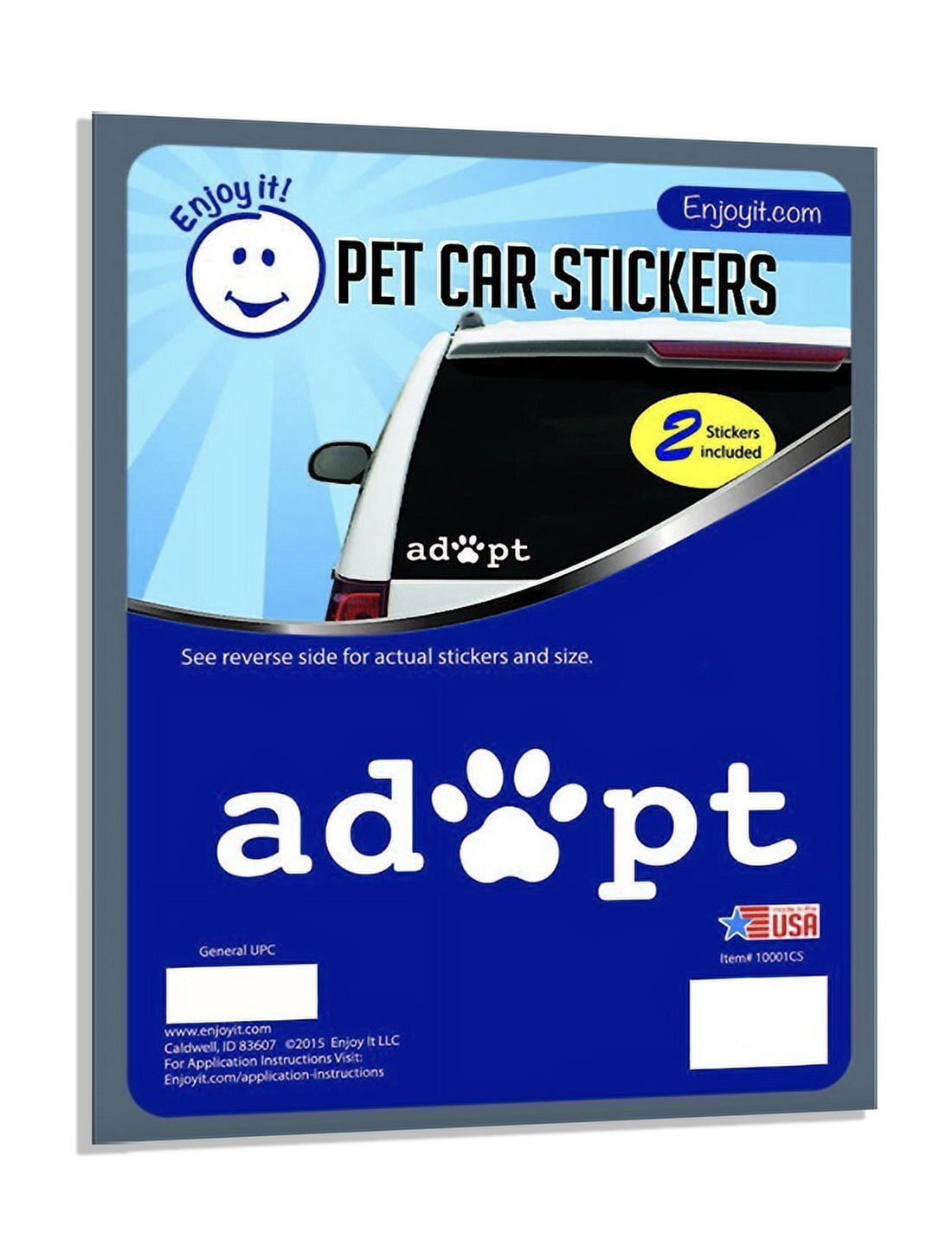 Adopt A Pet Paw Print Car Sticker, Outdoor Rated Vinyl Sticker Decals ...