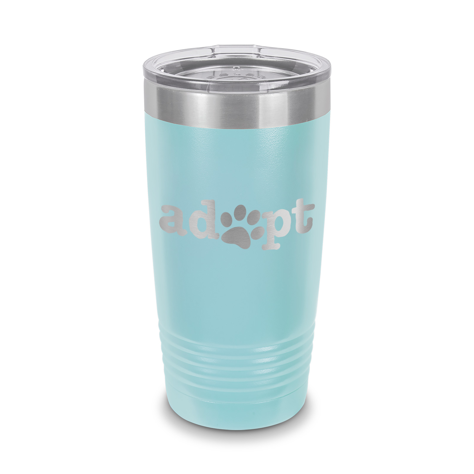 Adopt A Pet Tumbler 20 oz - Laser Engraved w/ Clear Lid - Stainless ...