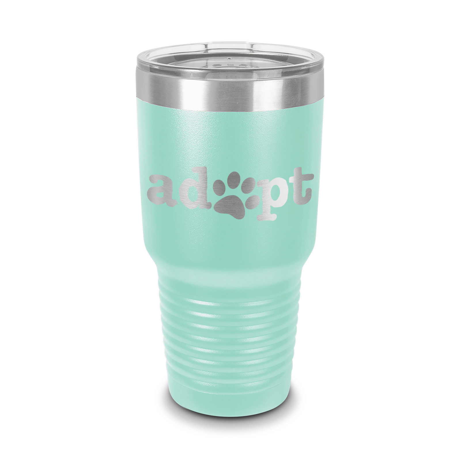 Adopt A Pet Tumbler 30 oz - Laser Engraved w/ Clear Lid - Stainless ...