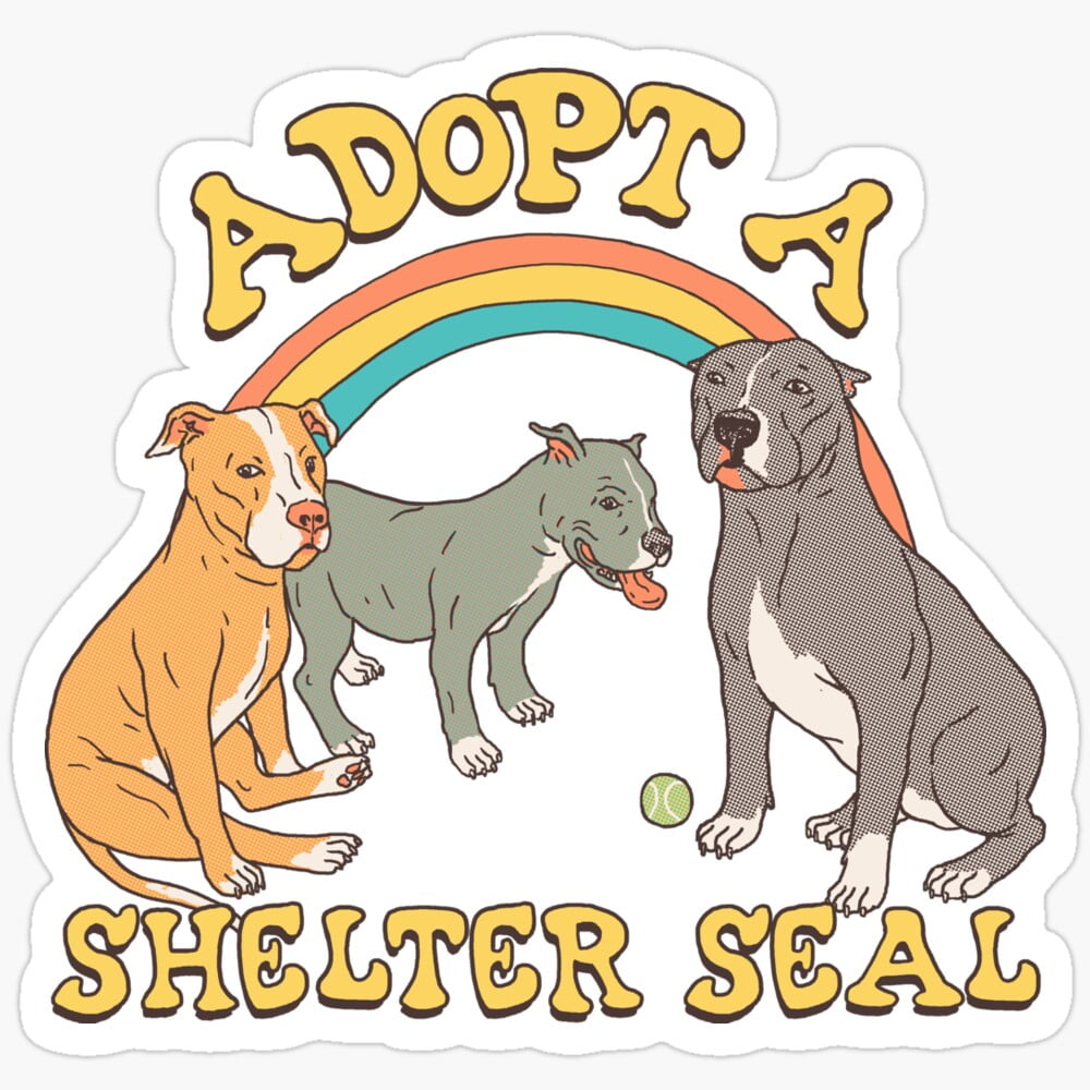 Adopt A Shelter Seal Sticker Phone Decal Water Bottle Stickers Car ...