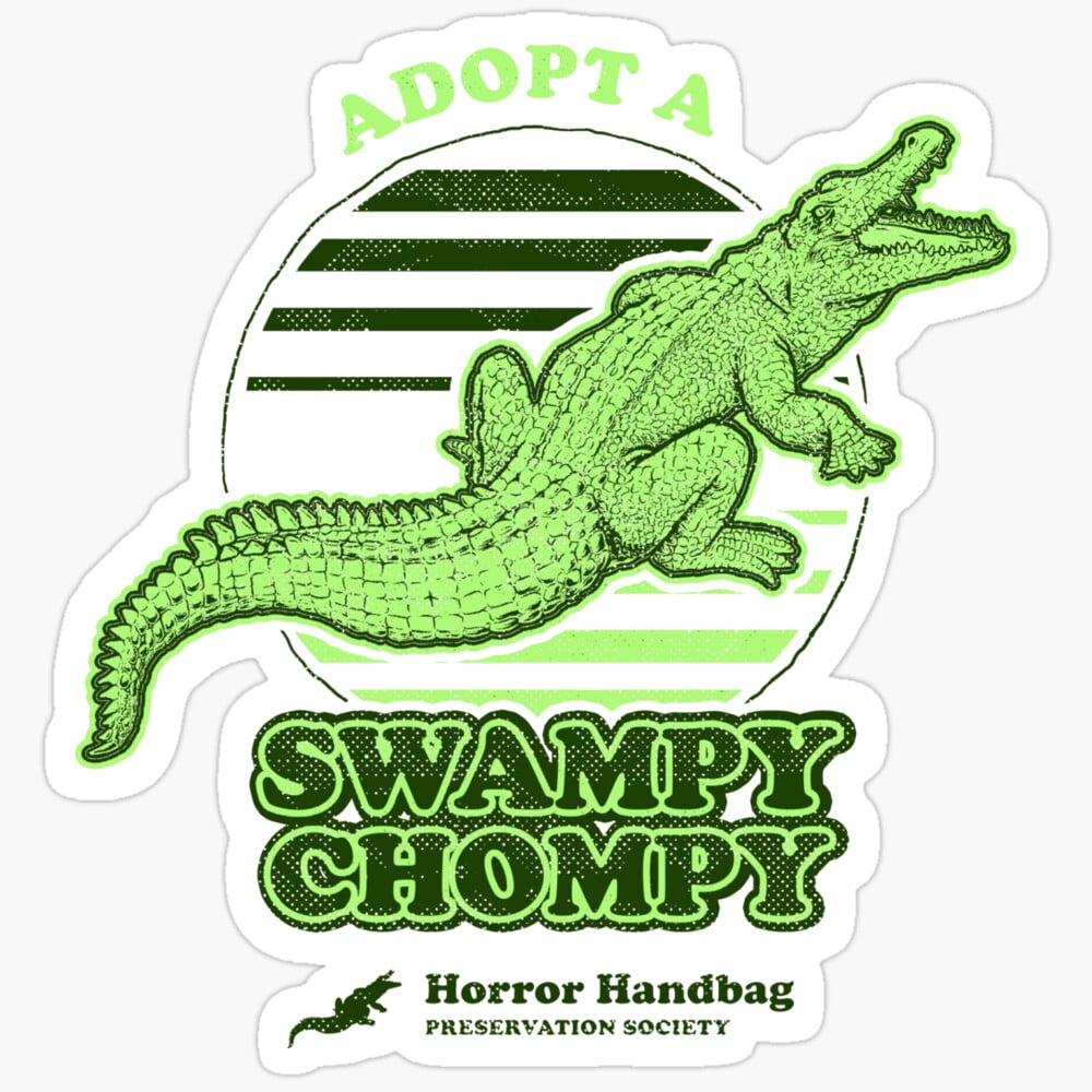 Adopt A Swampy Chompy - Horror Handbag Preservation Society Sticker ...