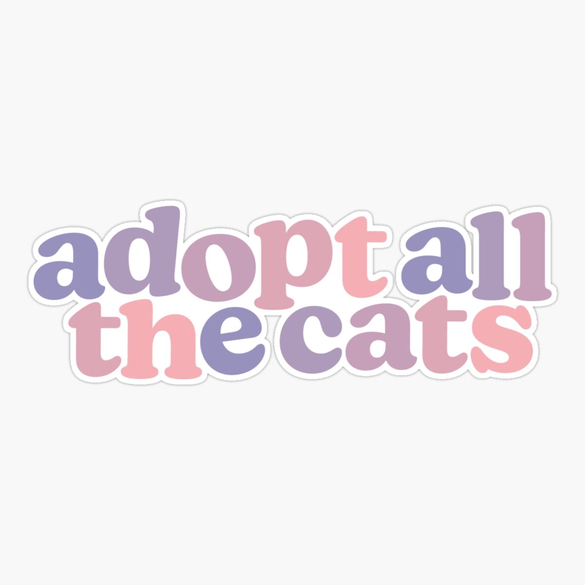 Adopt All The Cats In Pink & Purple Er, Phone Decal Water Bottle ...