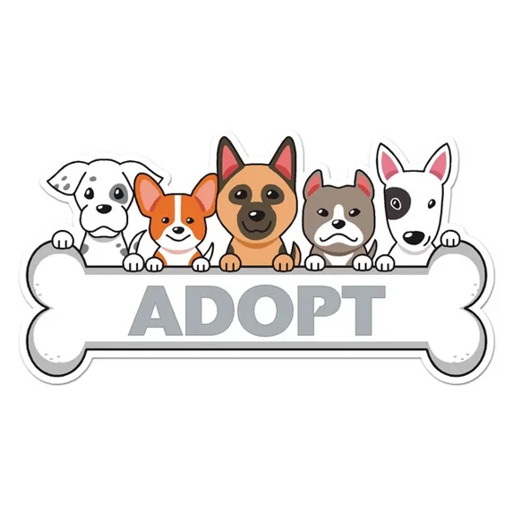 Adopt Dogs Puppies Sticker Phone Decal Water Bottle Stickers Car Decals ...