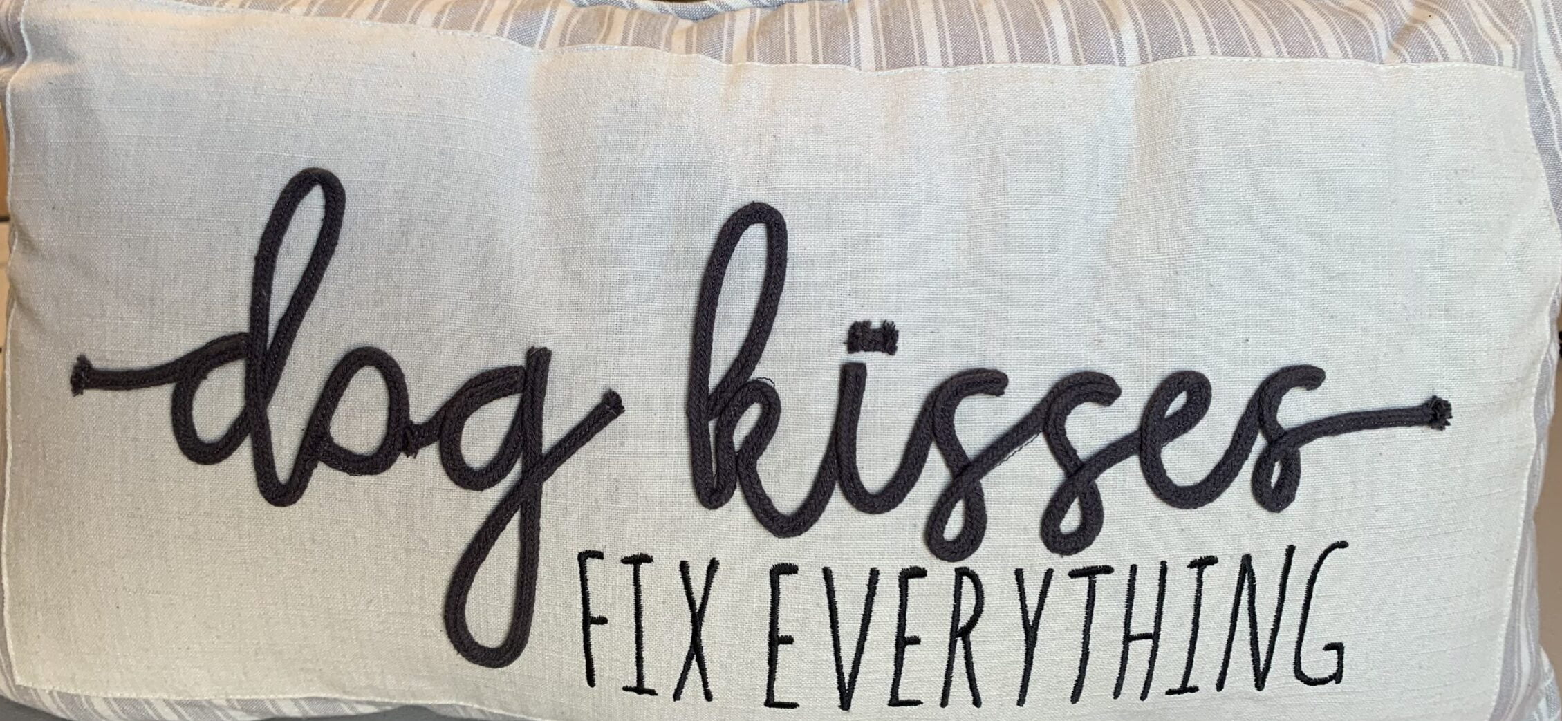 Adopt Me “Dog Kisses Fix Everything Embroidered Lumbar Accent Pillow ...