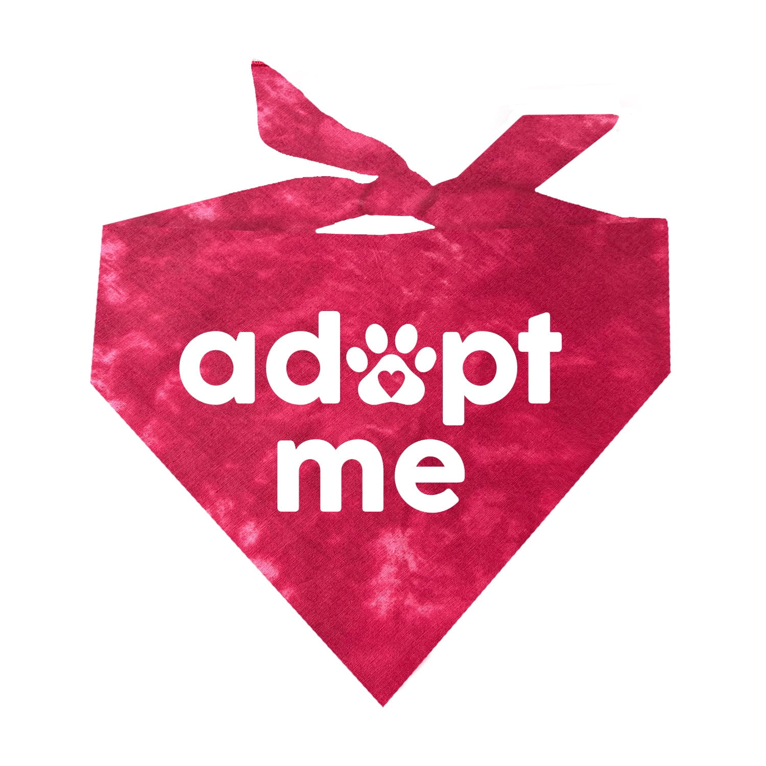 Adopt Me Heart Paw Scrunch Tie Dye Pattern Triangle Dog Bandana ...