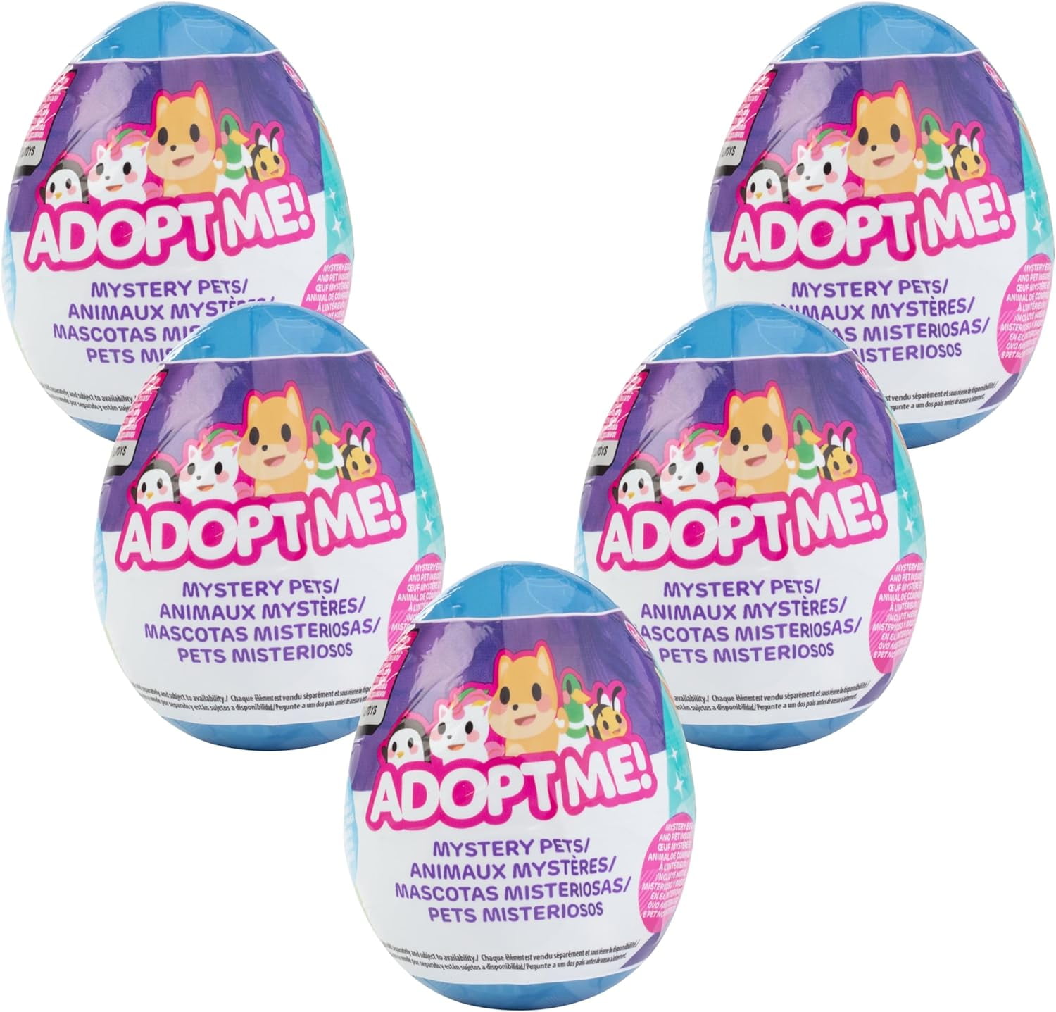Adopt Me! Mystery Pets Blind Box Egg 5 Pack - Series 3 - Exclusive ...