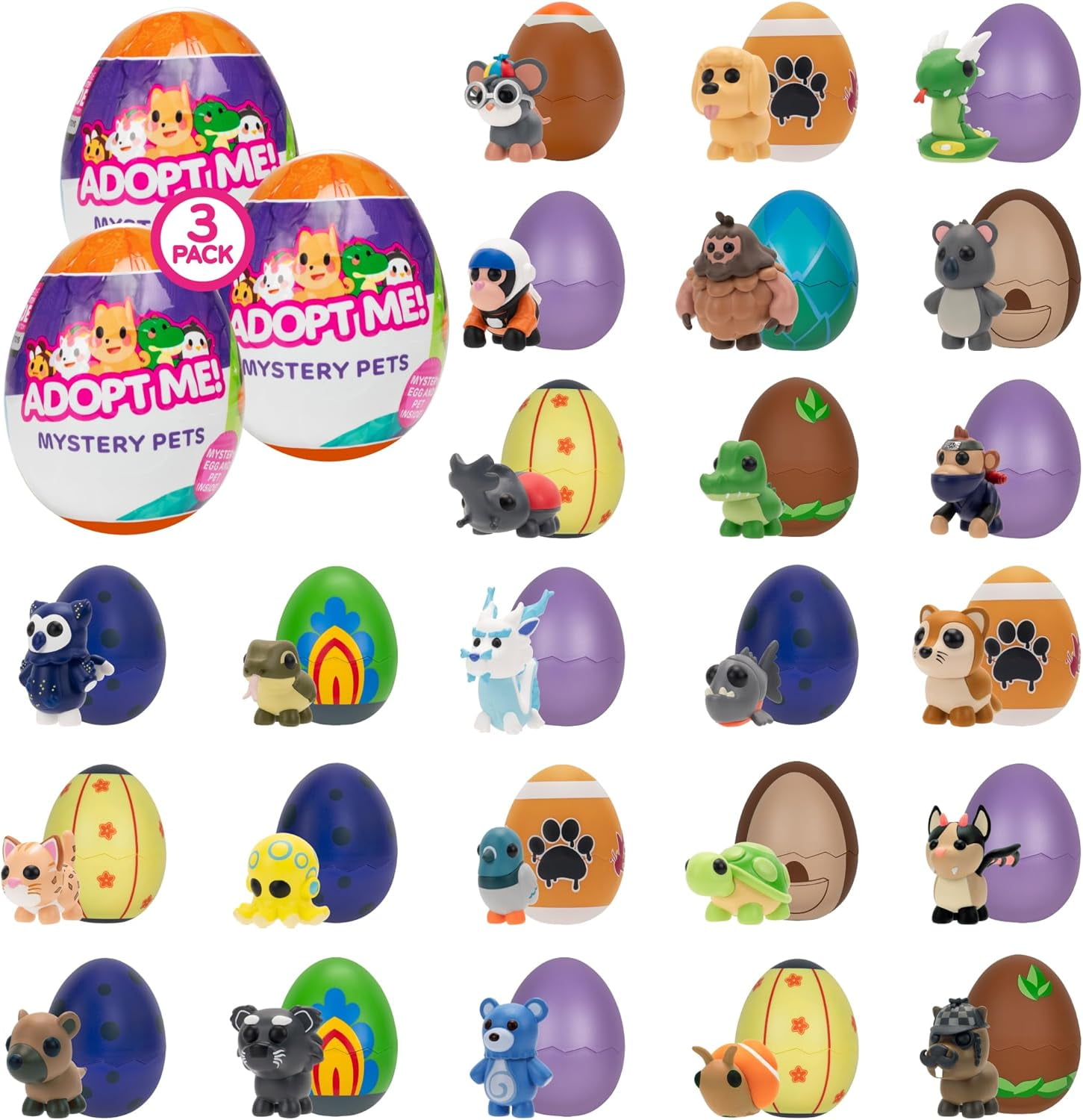 Adopt Me! Mystery Pets Blind Box Egg Assorted 3-Pack - Series 4 ...