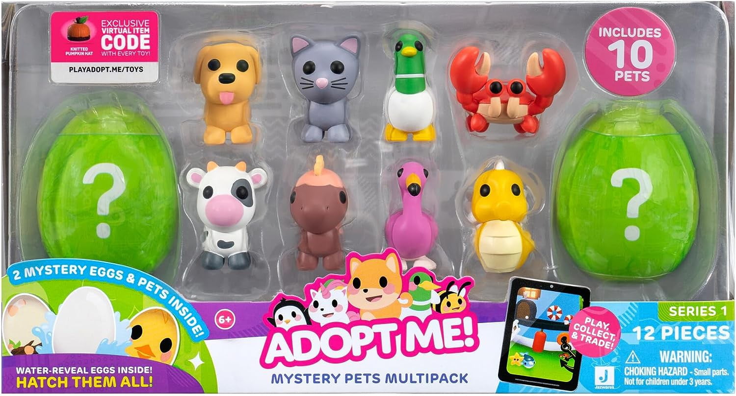Adopt Me! Series 1 Mystery Pets 10-Pack Mini Figures with Dog Simulator Toy and Collector's ...