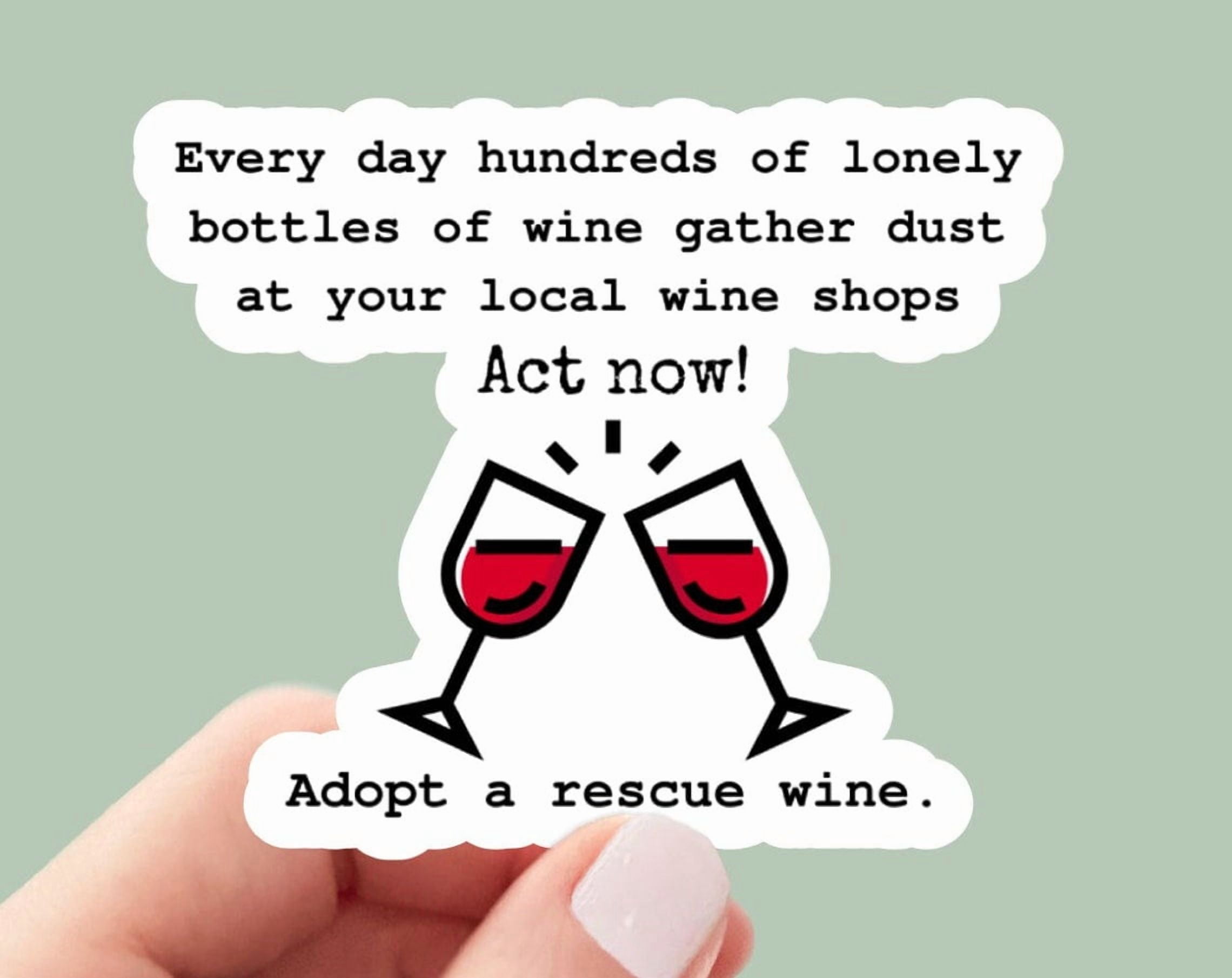 Adopt Rescue Wine Wines Sticker - Walmart.com