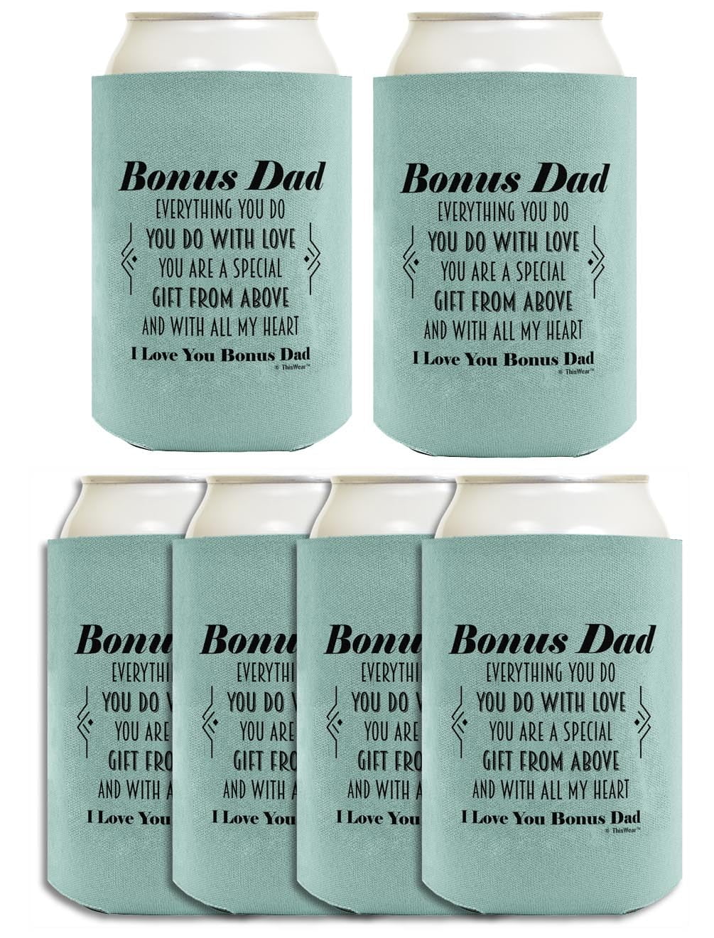 Adopted Dad Gift Bon-s Dad You Are A Gift From Above Poem 6-Pack Can ...